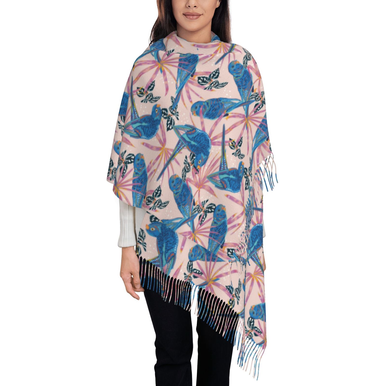 Scarf for Women, Classic Blue Cute Parrot Women's Scarf Shawls ...