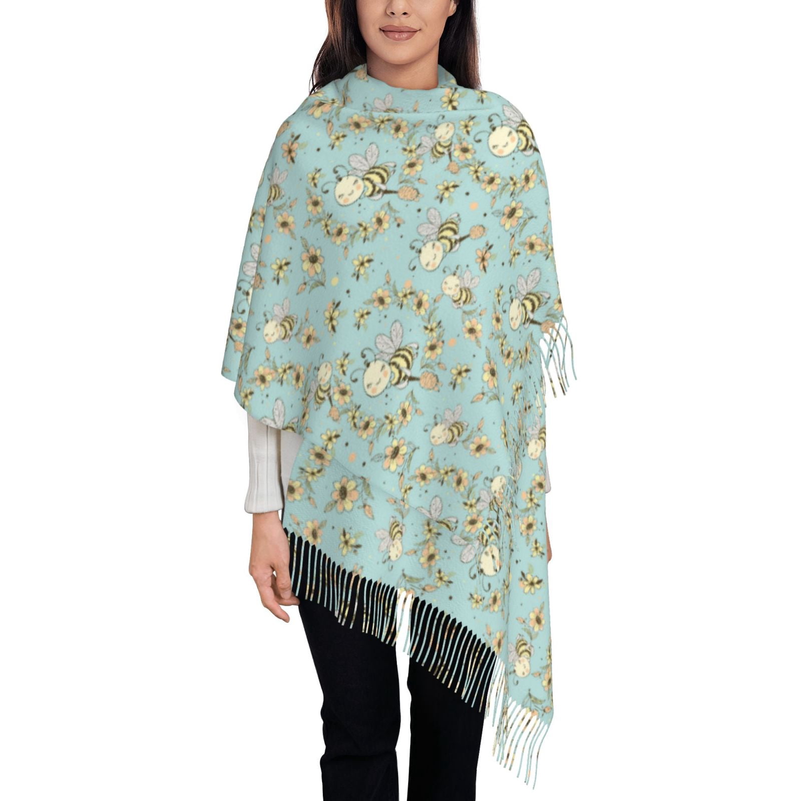 Scarf for Women, Cute Honeybees Women's Scarf Shawls Imitation Fleece ...