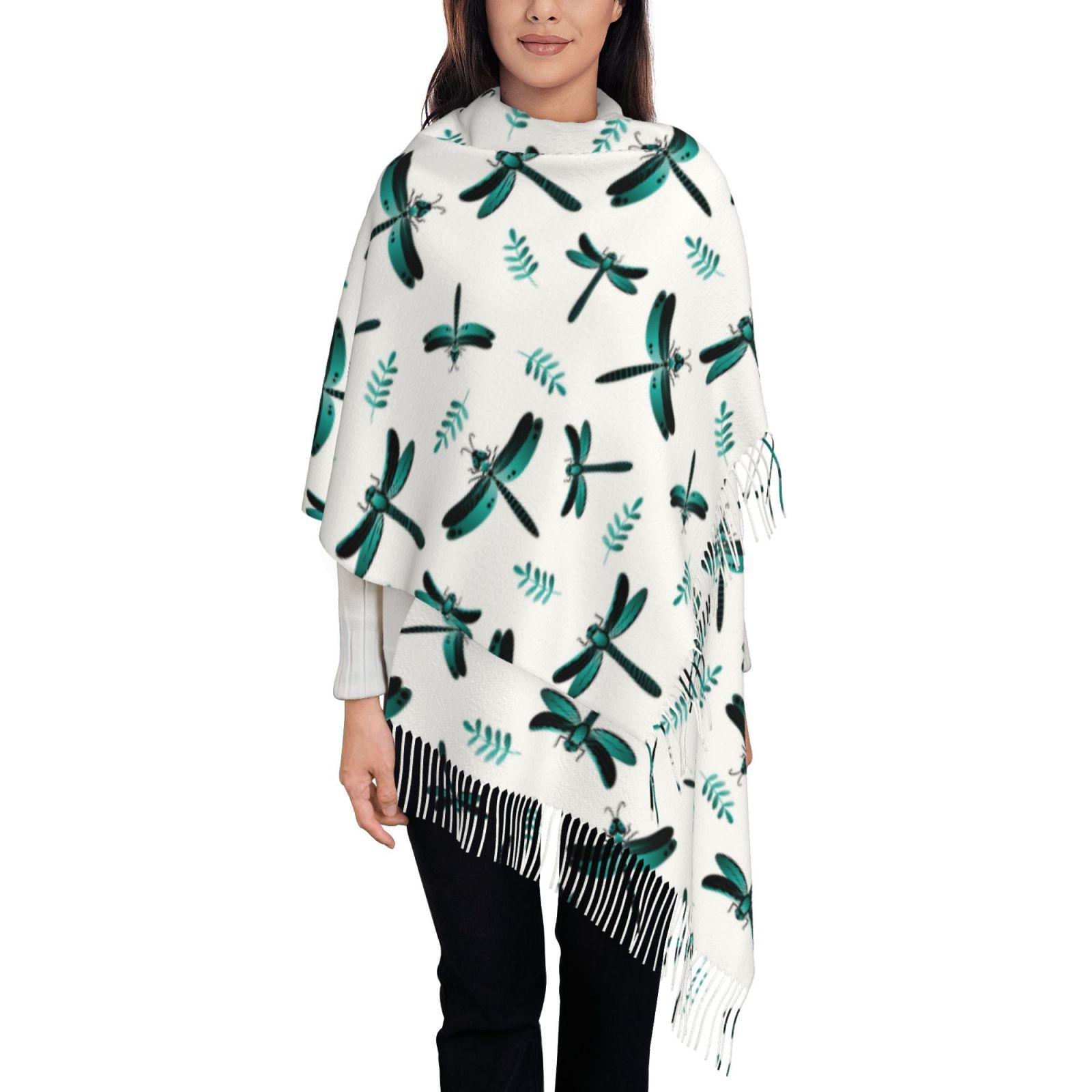 Scarf for Women, gradient black butterflies Women's Scarf Shawls ...