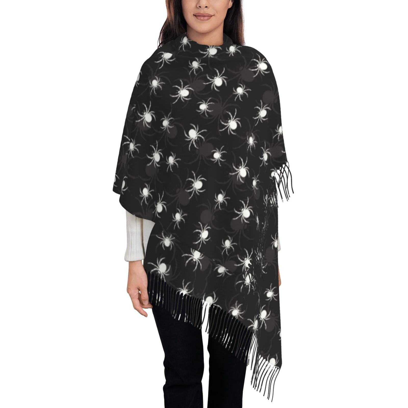Scarf for Women, white Spiders cool black Women's Scarf Shawls ...