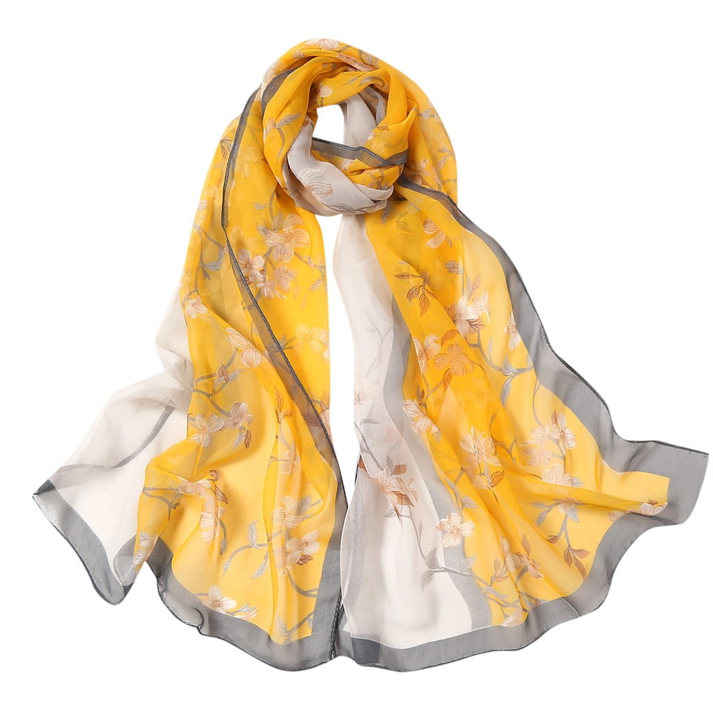 Scarf for Women 160*50Cm Women Flower Print Long Soft Wrap Scarf ...