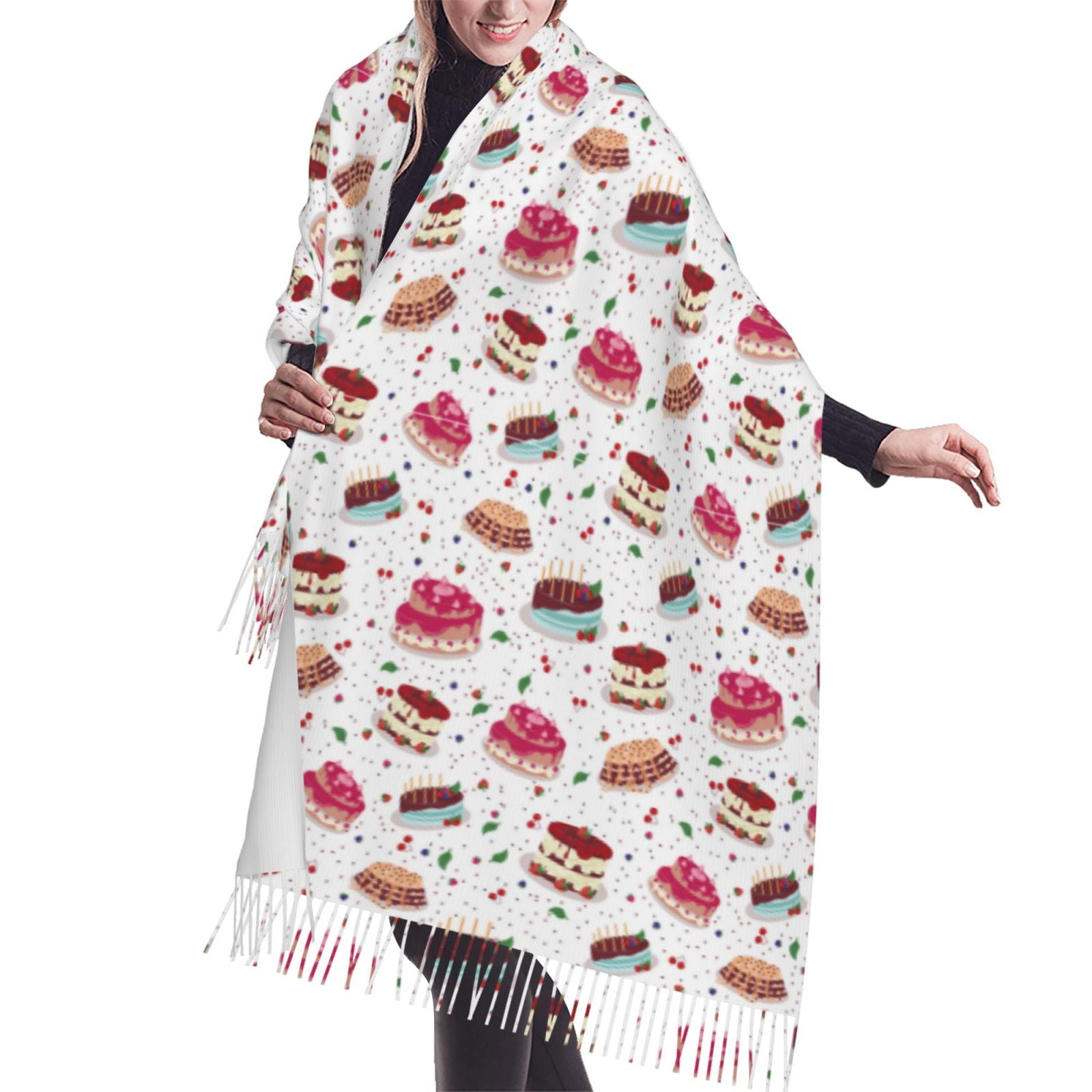 Scarf for Women - Birthday Cake Fashion Pashmina Long Shawl Wraps for ...
