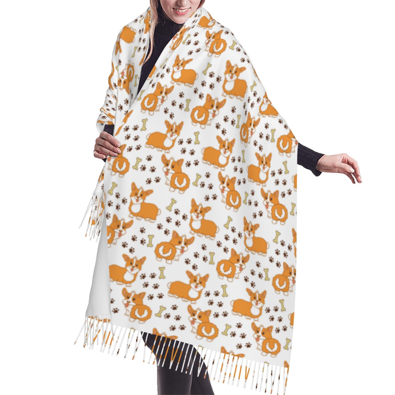 Scarf for Women - Cute Corgi Dog Funny_E Fashion Pashmina Long Shawl ...