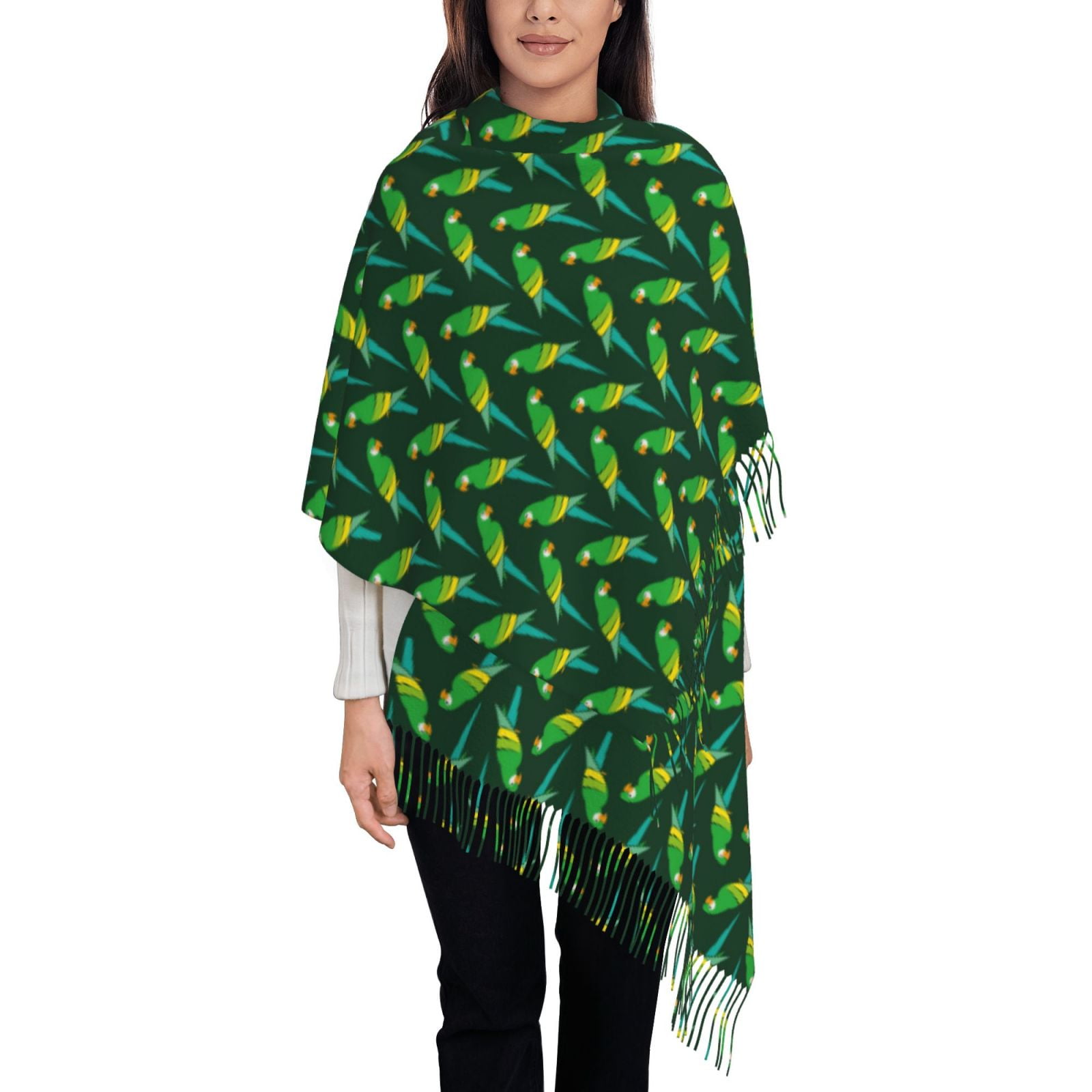 Scarf for Women - Cute Parrot Green Fashion Like Pashmina Long Shawl ...