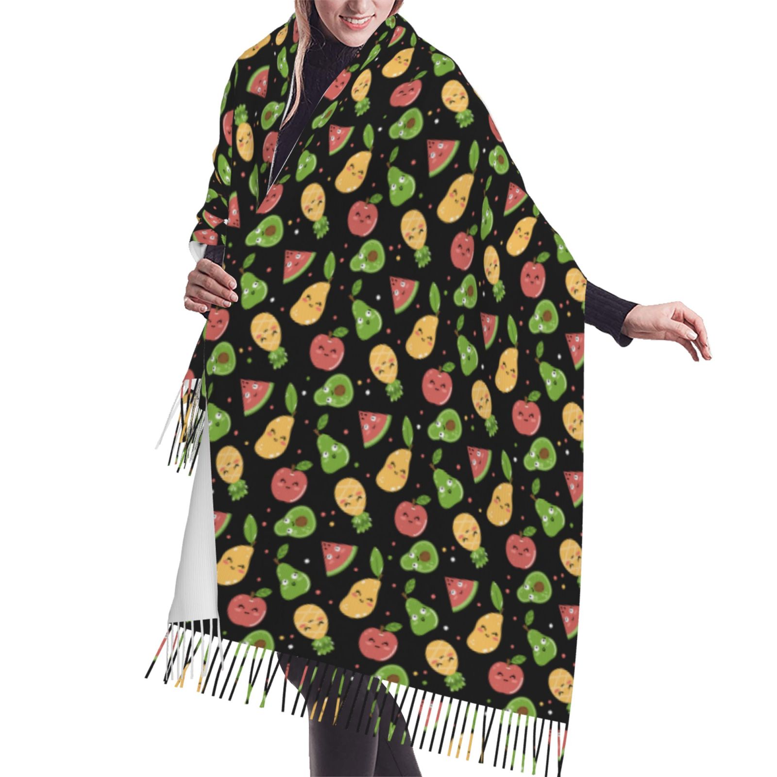 Scarf for Women - Cute Pear Mango Watermelon Pineapple Fashion Pashmina ...