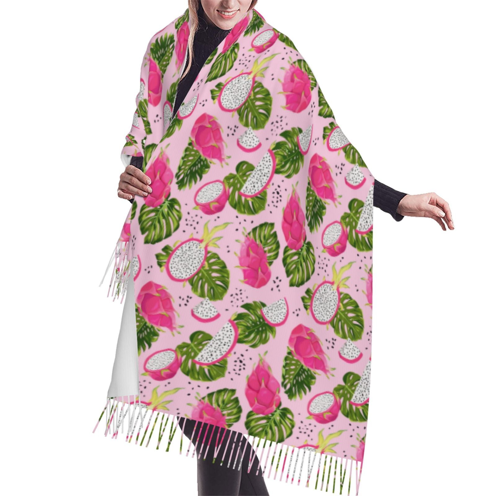 Scarf for Women - Dragon Fruits Fashion Pashmina Long Shawl Wraps for ...