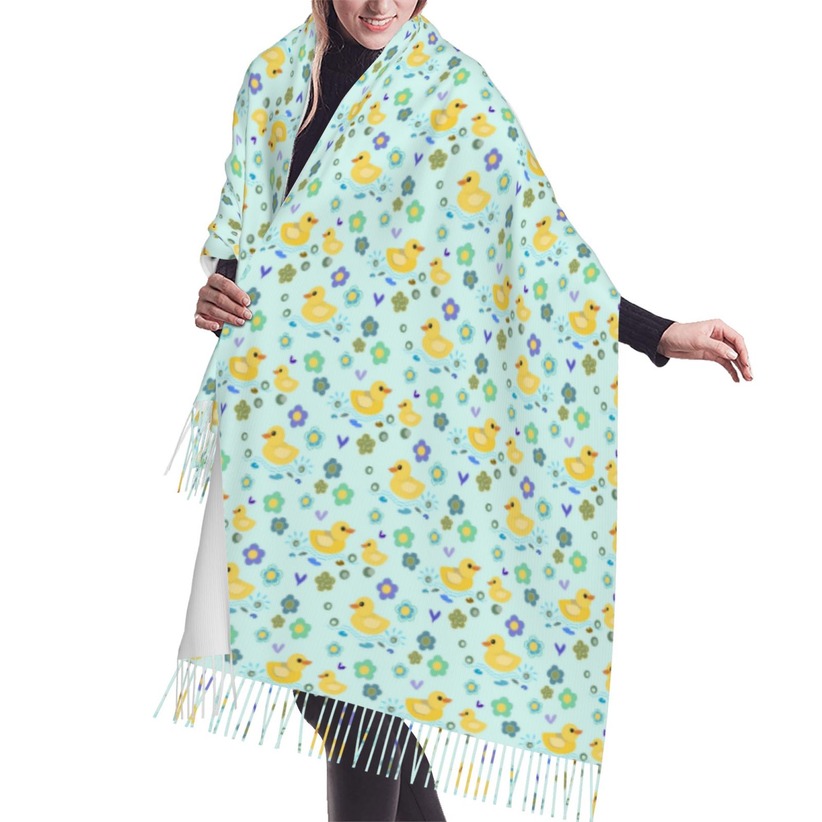 Scarf for Women - Duck Cartoon Fashion Pashmina Long Shawl Wraps for ...