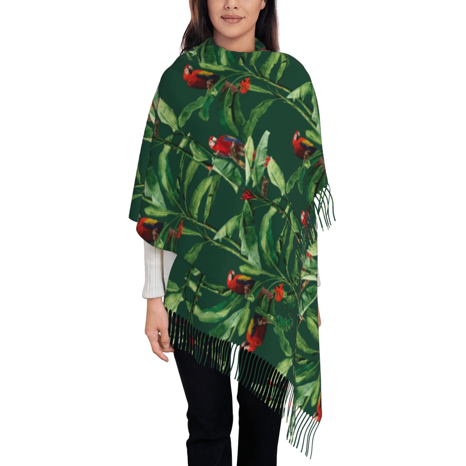 Scarf for Women - Farmhouse Cute Parrot Banana Leaf Fashion Like ...