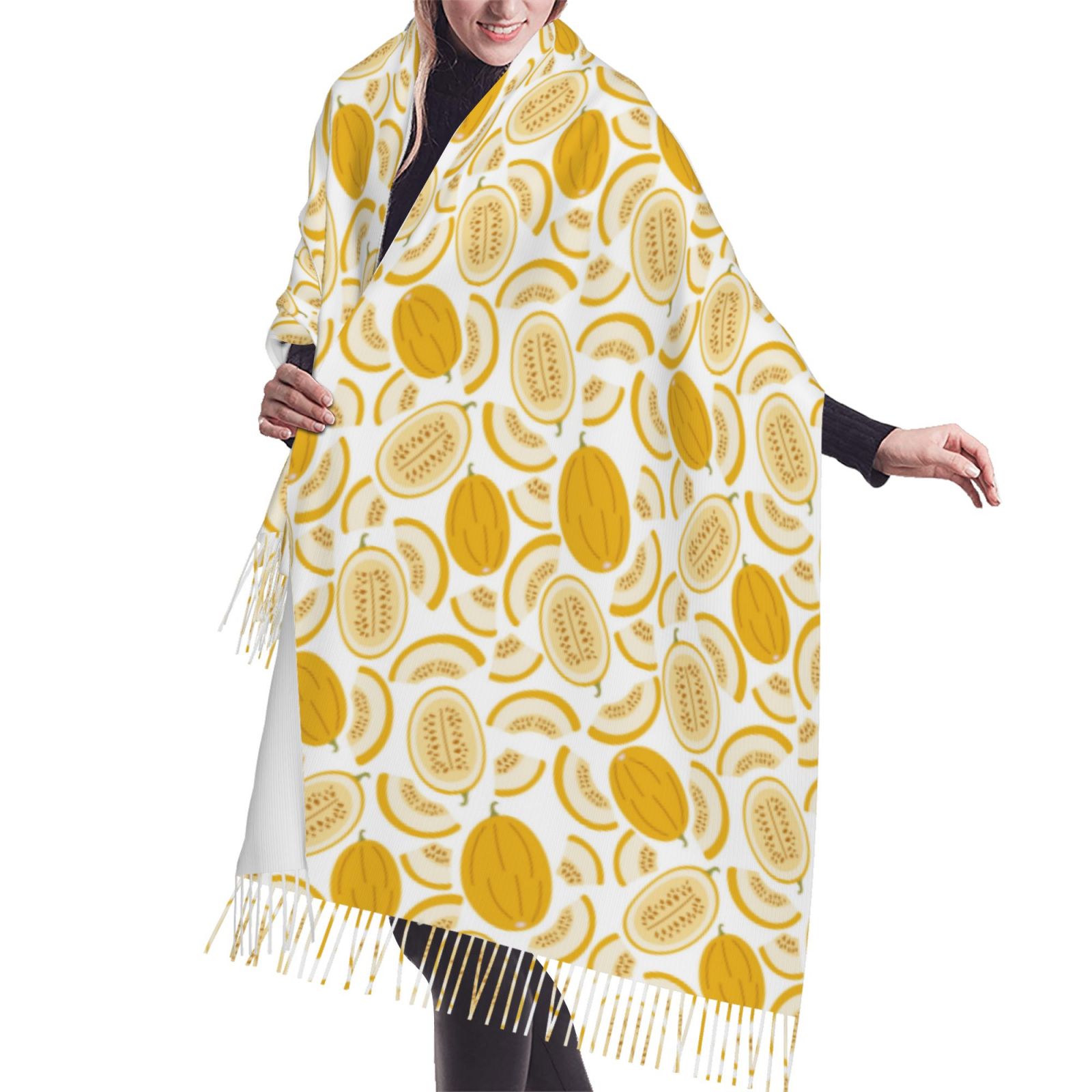 Scarf for Women - Fragrant Cantaloupe Fashion Pashmina Long Shawl Wraps ...