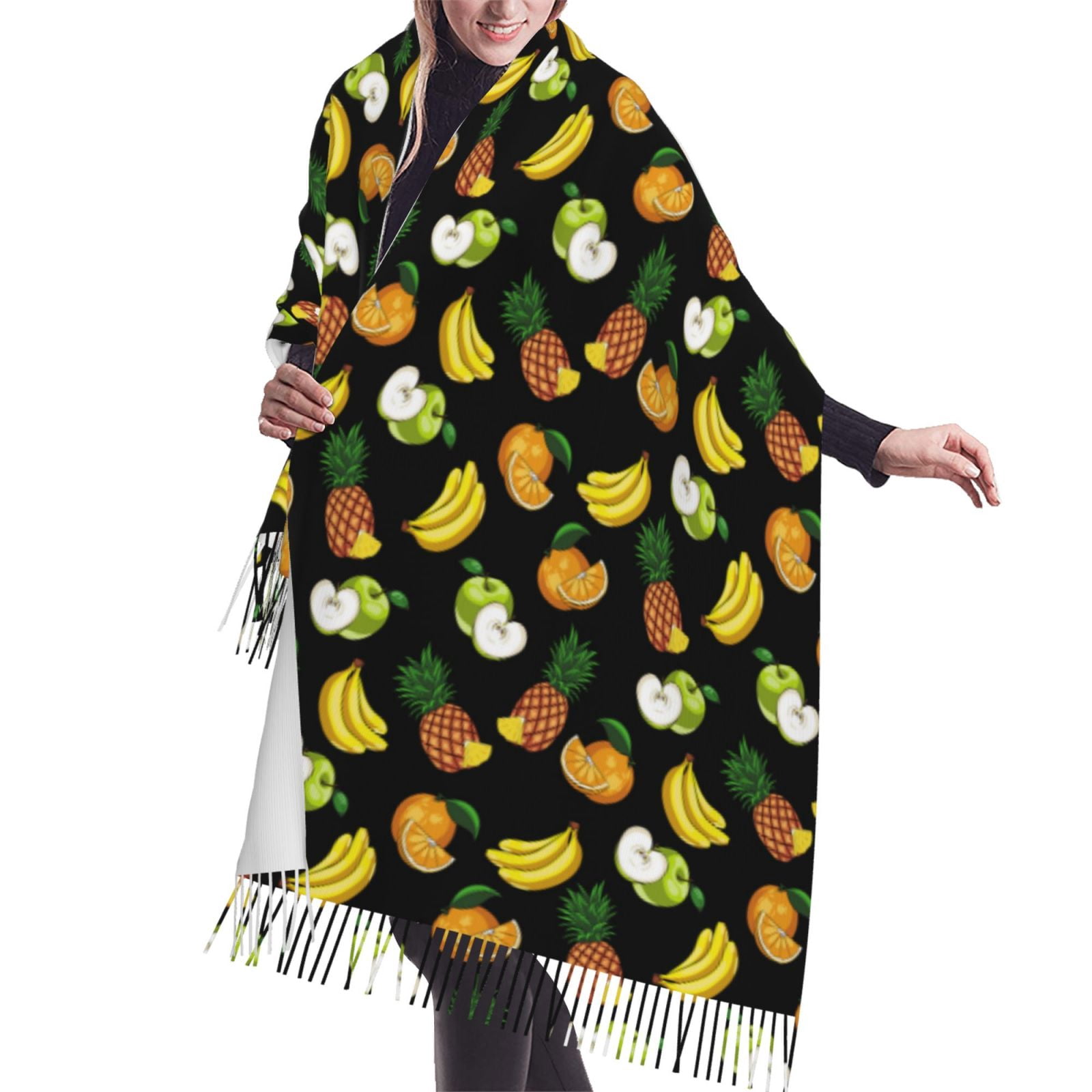 Scarf for Women - Fruit Pineapple Banana Fashion Pashmina Long Shawl ...