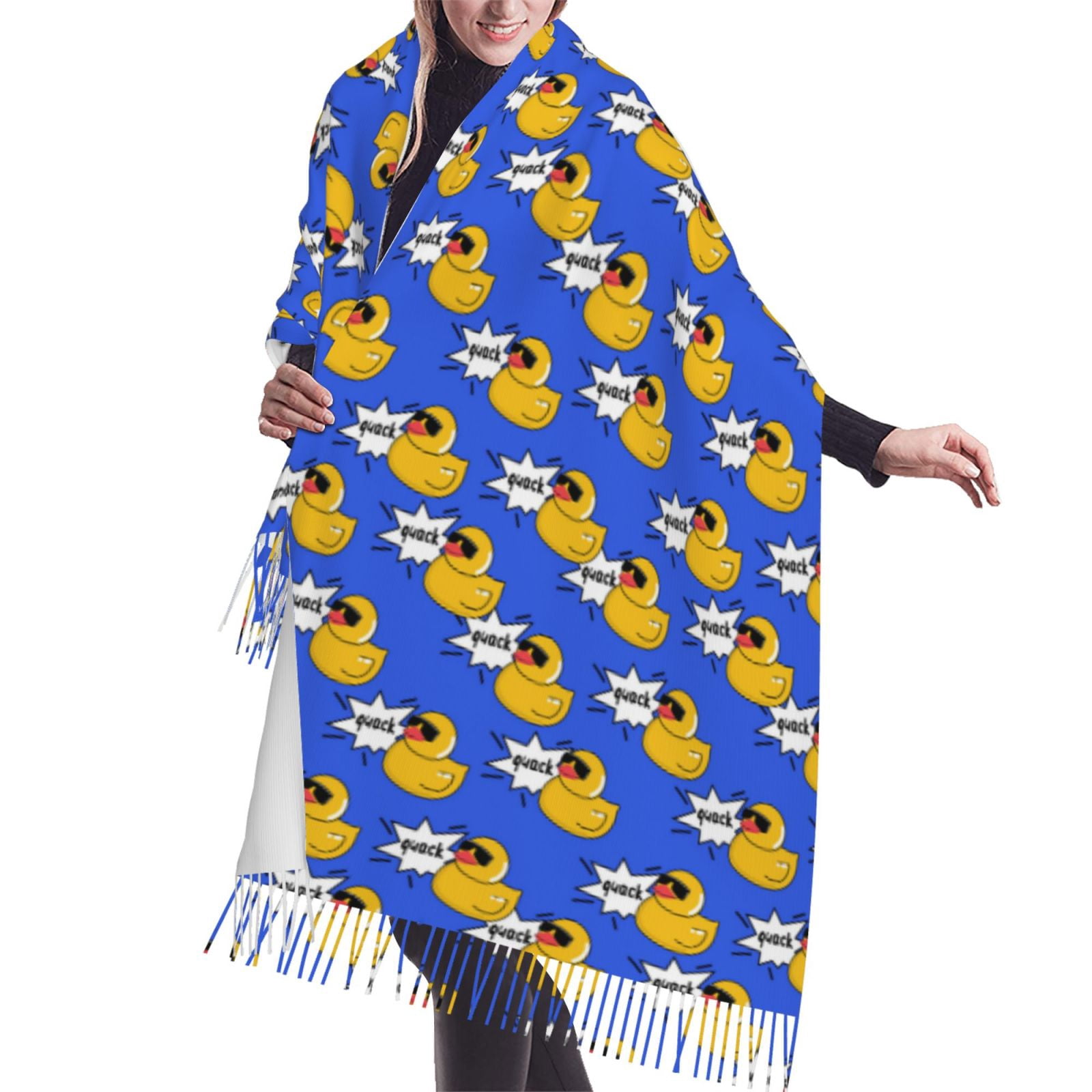 Scarf for Women - Funny Cartoon Cute Duck_A Fashion Pashmina Long Shawl ...