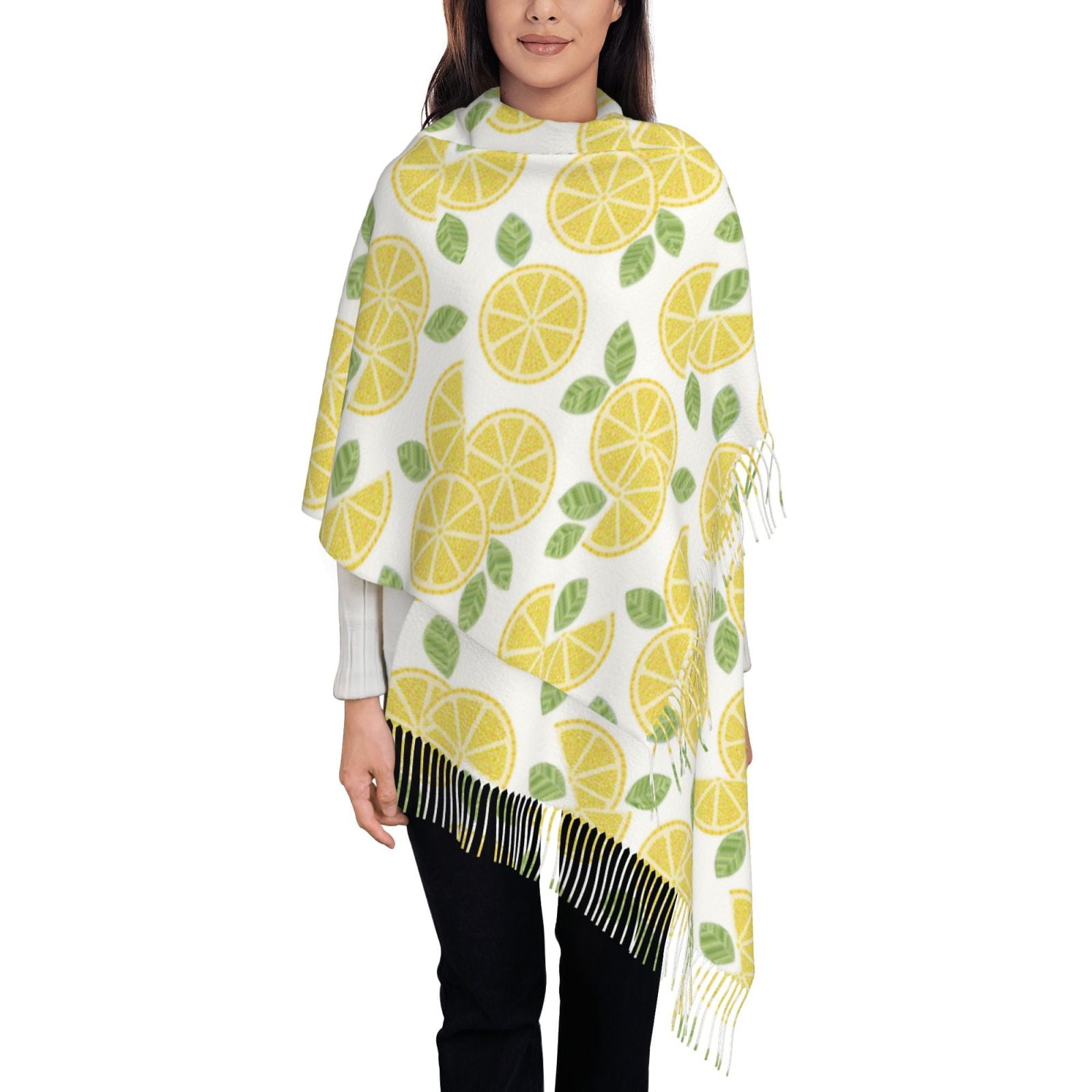 Scarf for Women - Lemon slices Fashion Like Pashmina Long Shawl Wraps ...