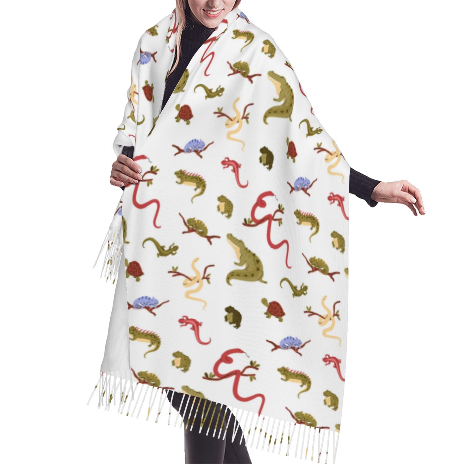 Scarf for Women - Lizard Snake Turtle Crocodile_A Fashion Pashmina Long ...