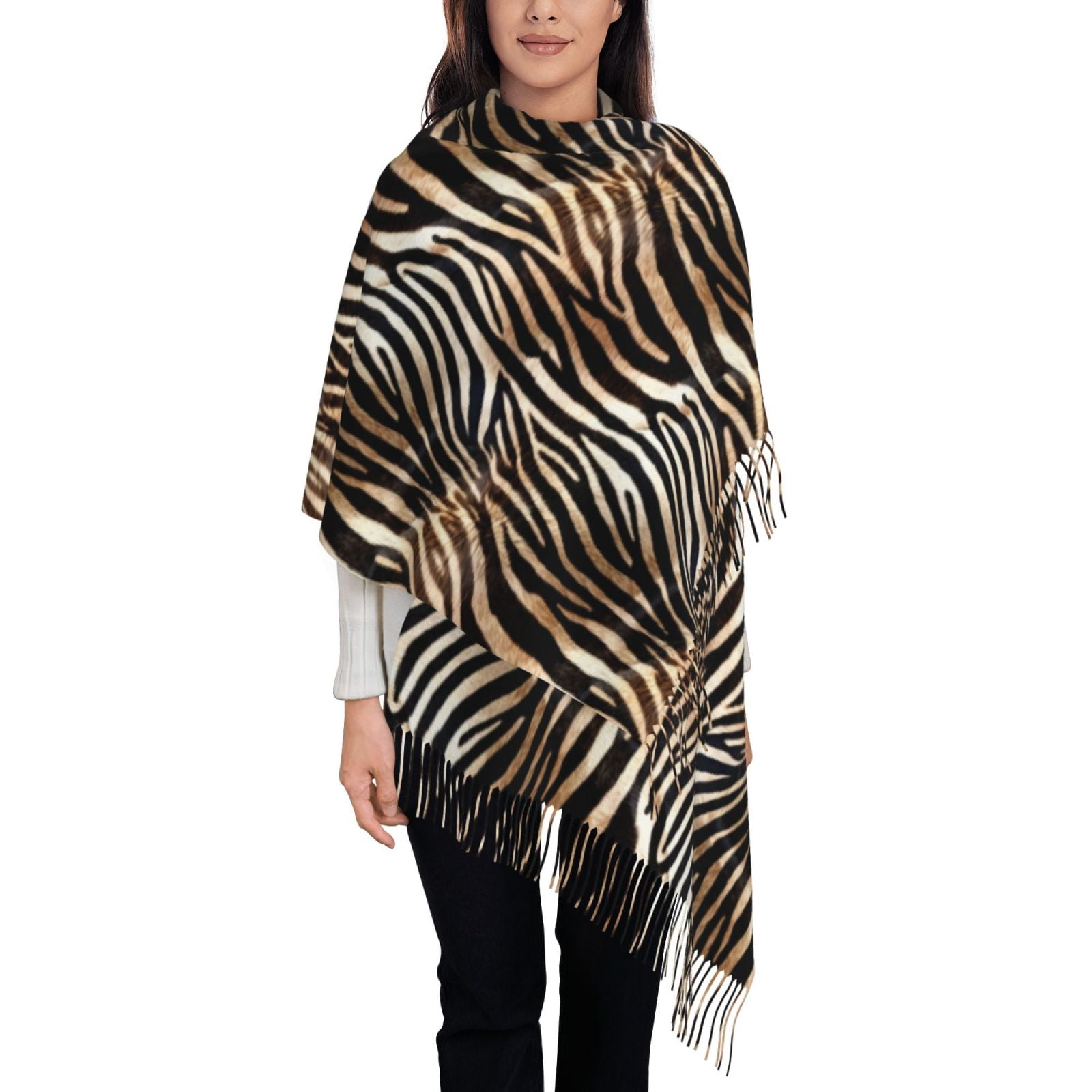 Scarf for Women - Realistic Zebra print cool Fashion Like Pashmina Long ...