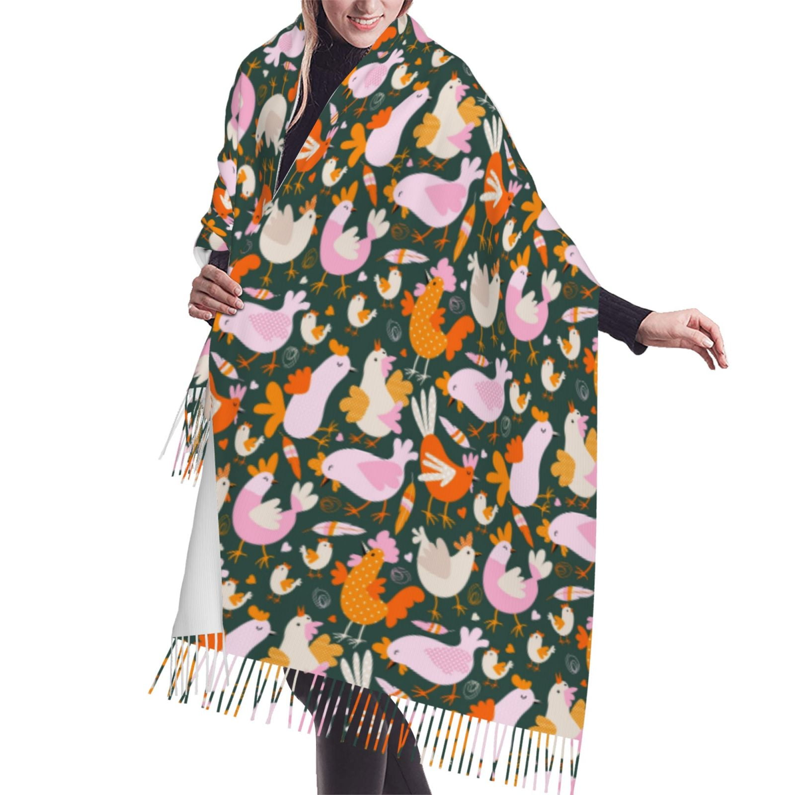 Scarf for Women Roosters and Chicks Warm Long Large Scarves with ...