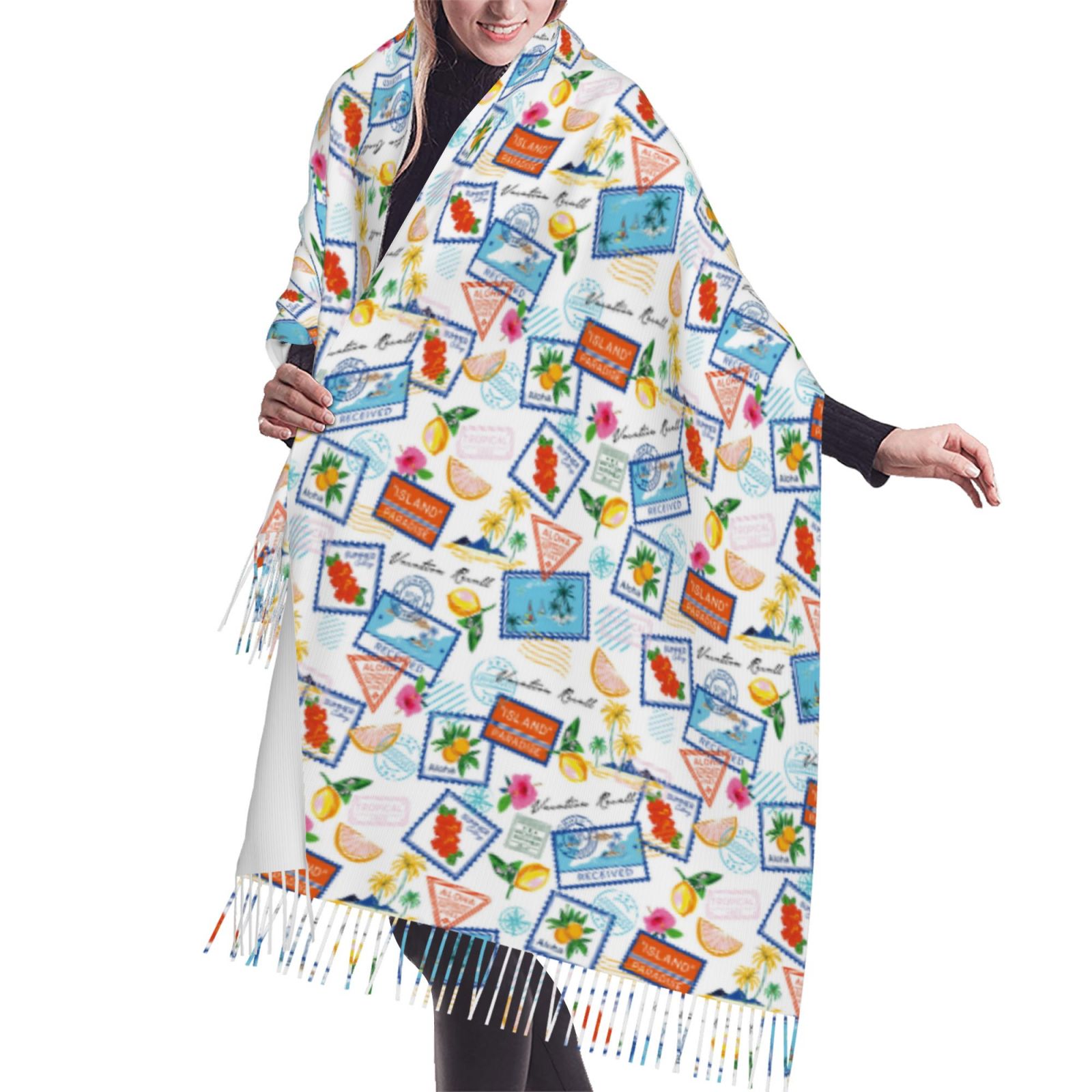 Scarf for Women - Summer Stamp Fashion Pashmina Long Shawl Wraps for ...
