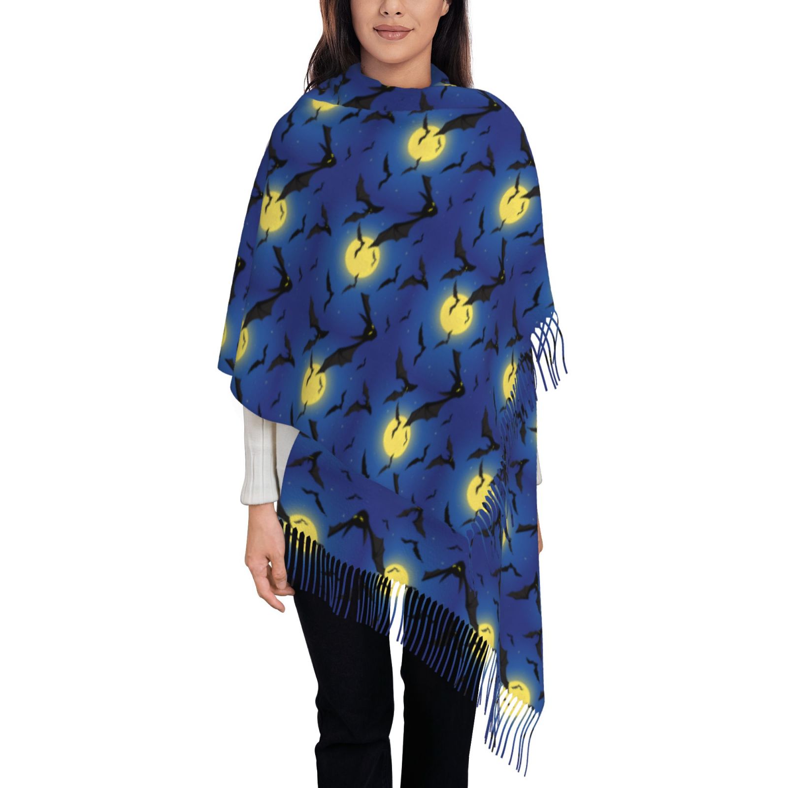 Scarf for Women - cool bats blue night starry sky Fashion Like Pashmina ...