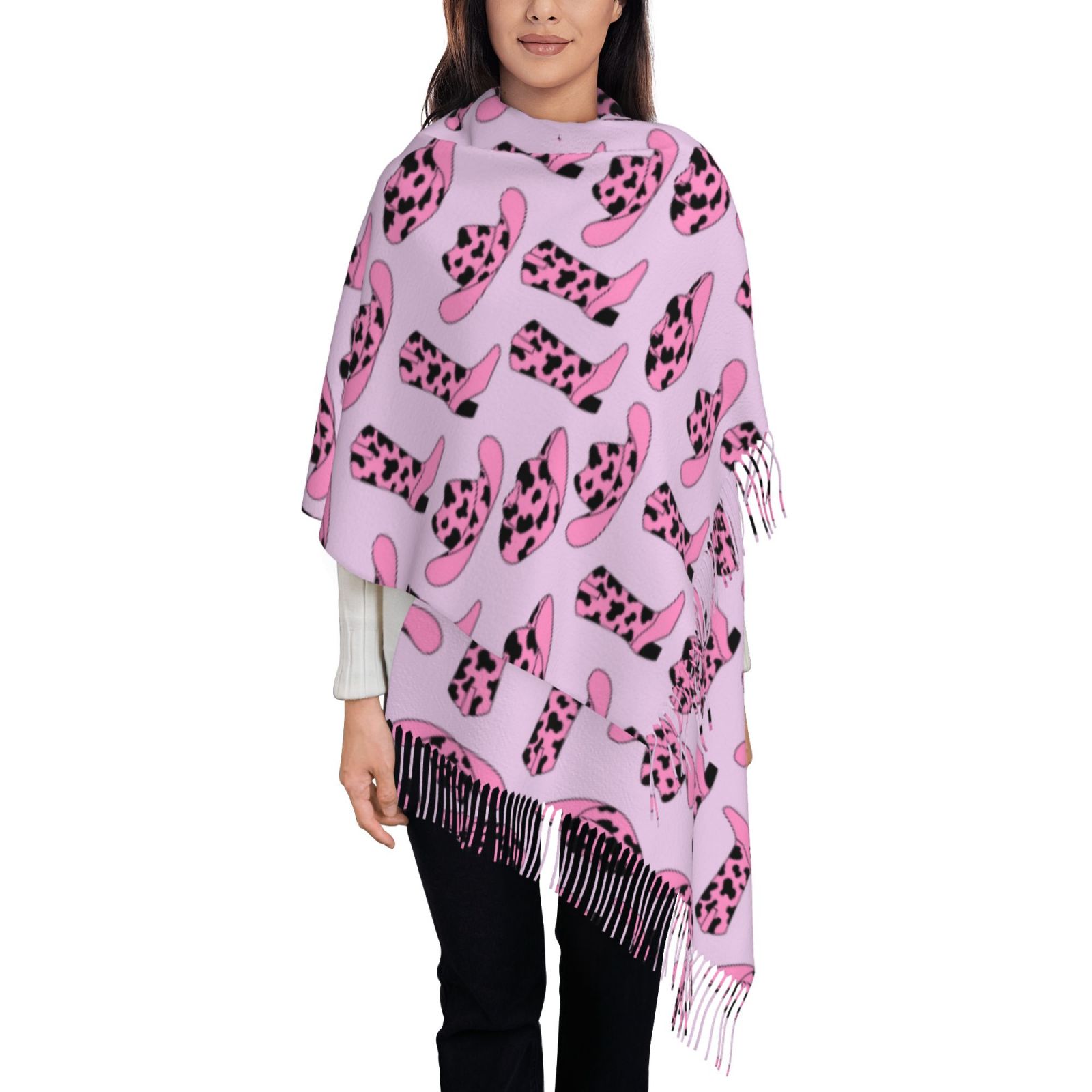Scarf for Women - western cow pink cowboy boots hat Fashion Like ...
