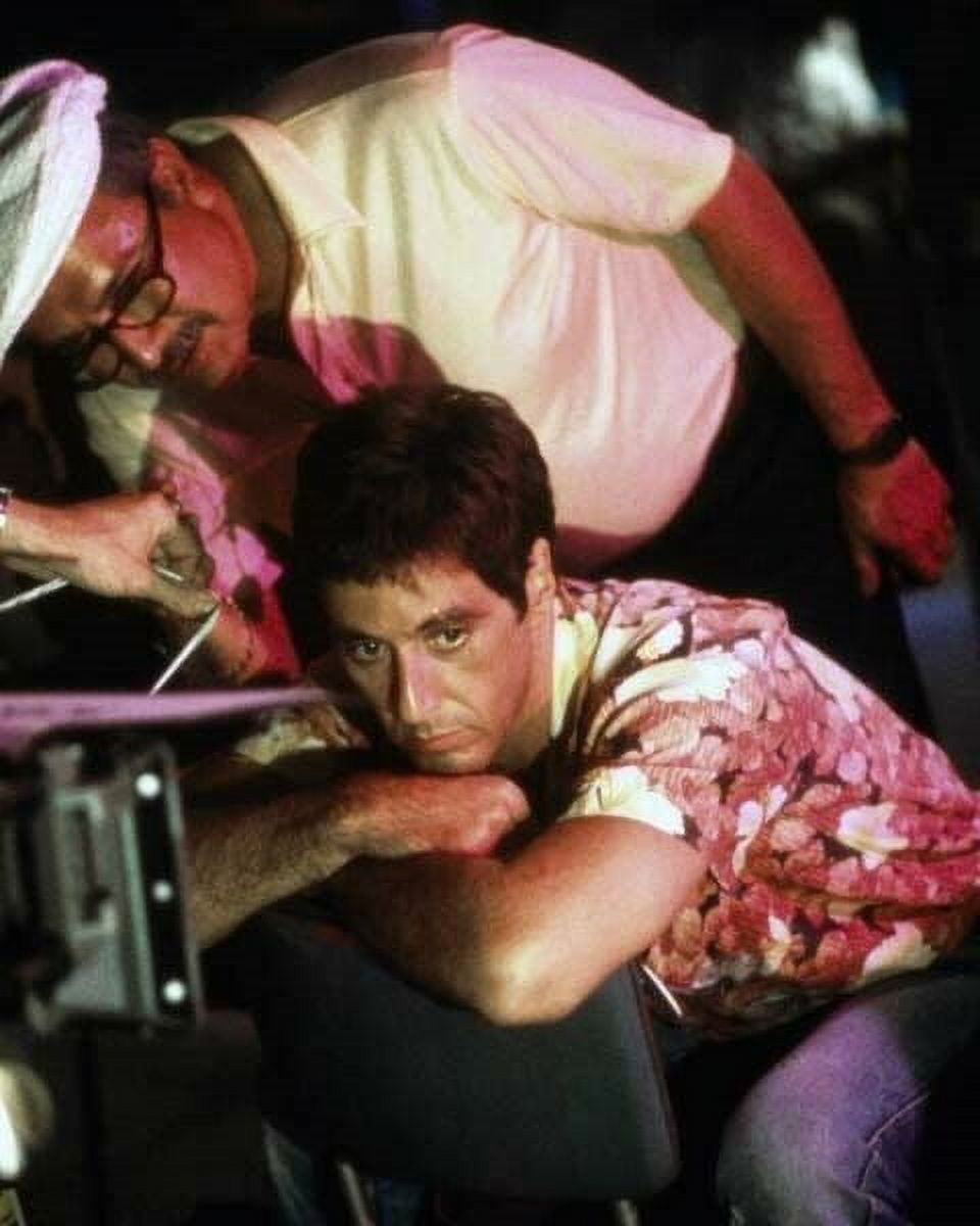 Scarface 1983 Al Pacino in Hawaiian shirt prepares to film a scene 5x7 ...
