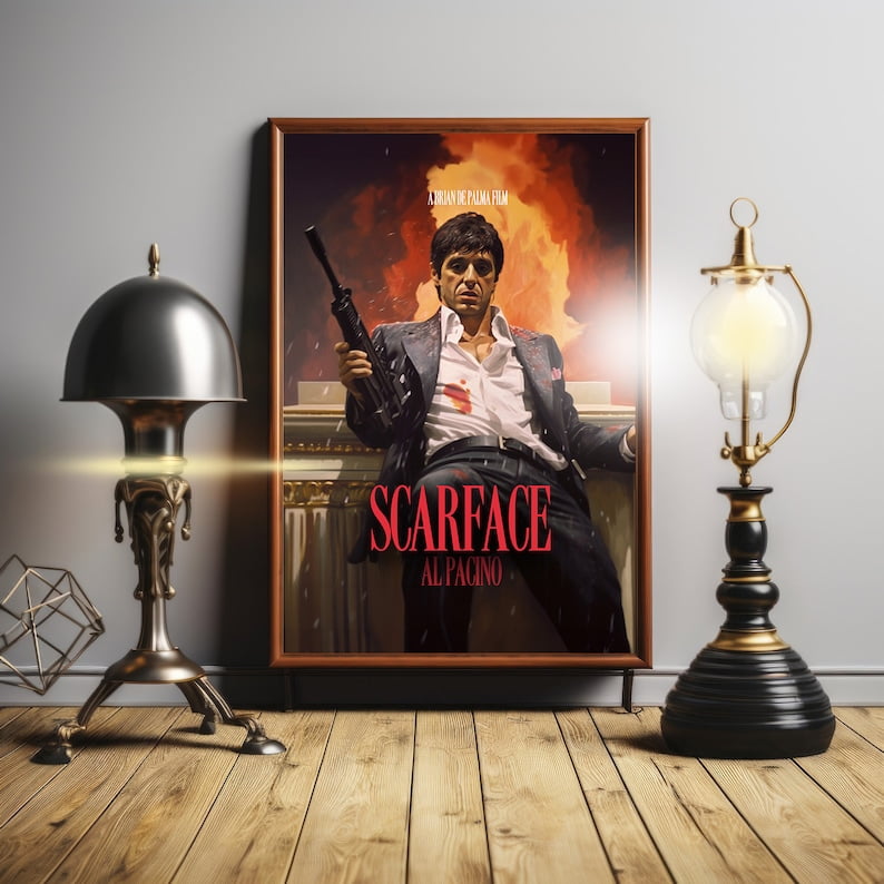 Scarface (1983) Inspired Custom Art for Iconic Movie Poster - Walmart.com