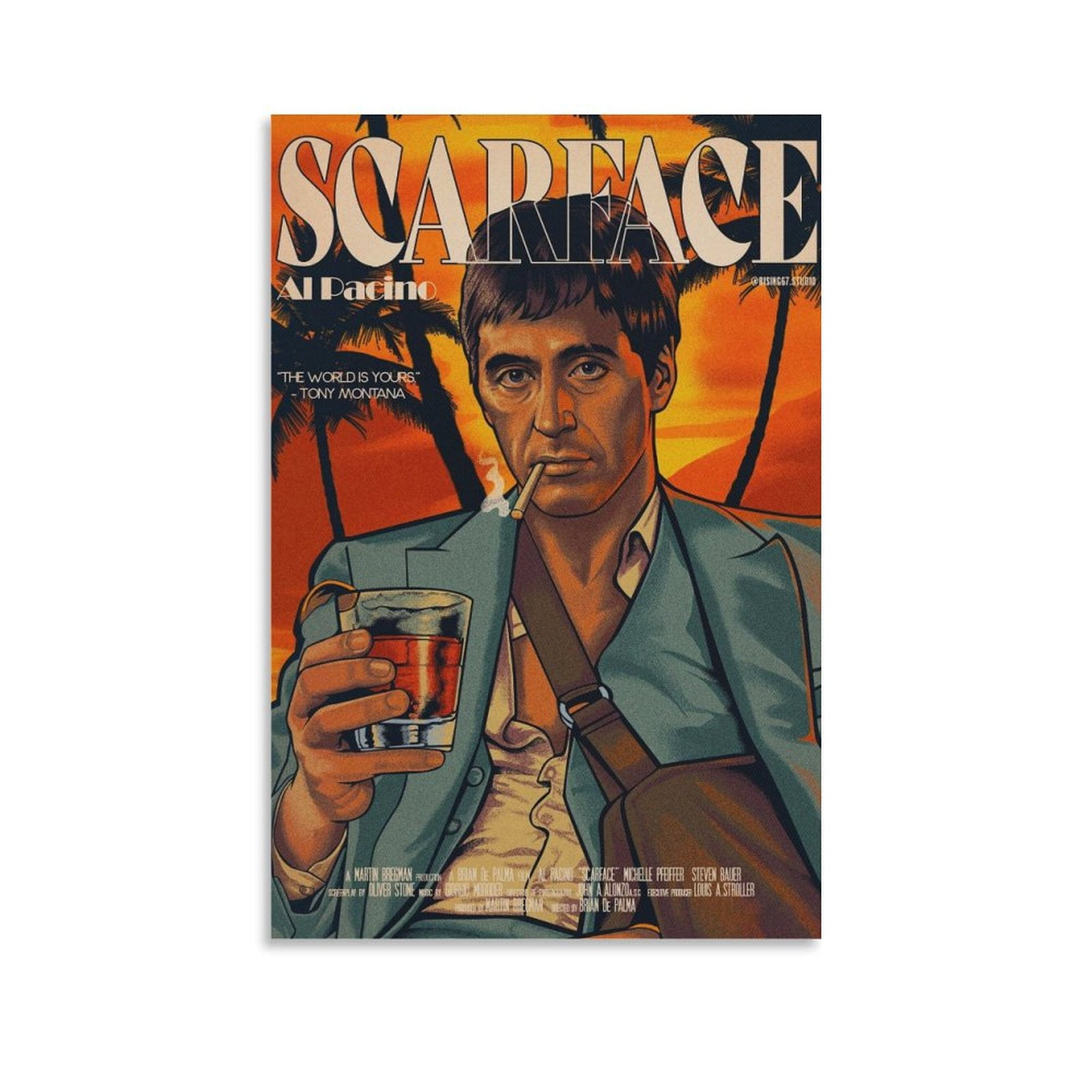 Scarface Classic Gangster Movie Poster (1) Painting On Canvas Wall Art ...