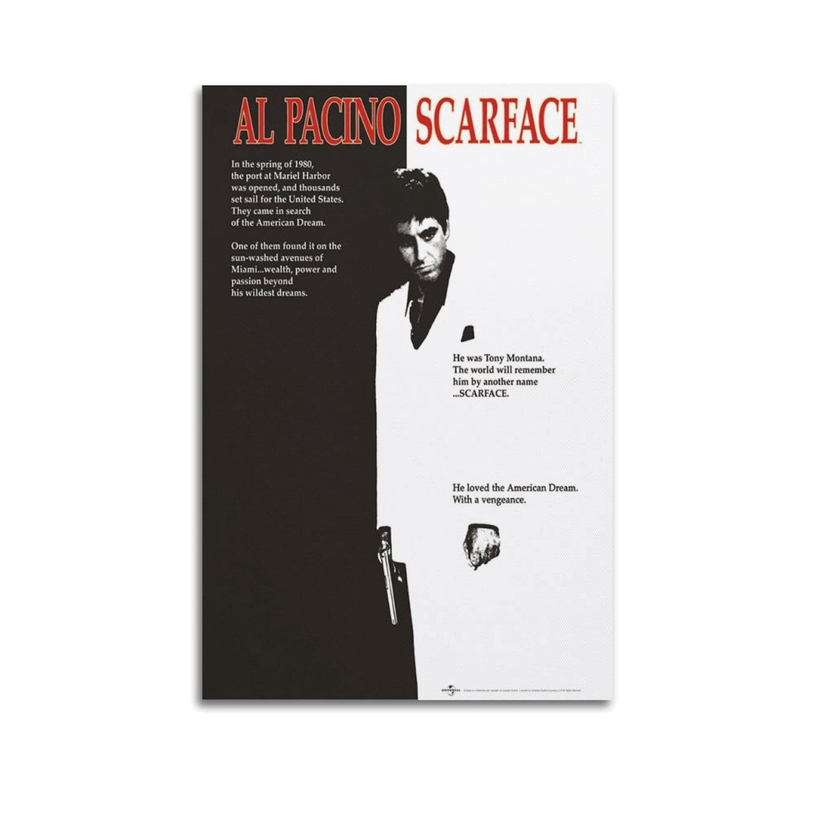 Scarface Classic Motivational Gangster Movie Poster Poster Wall Art ...