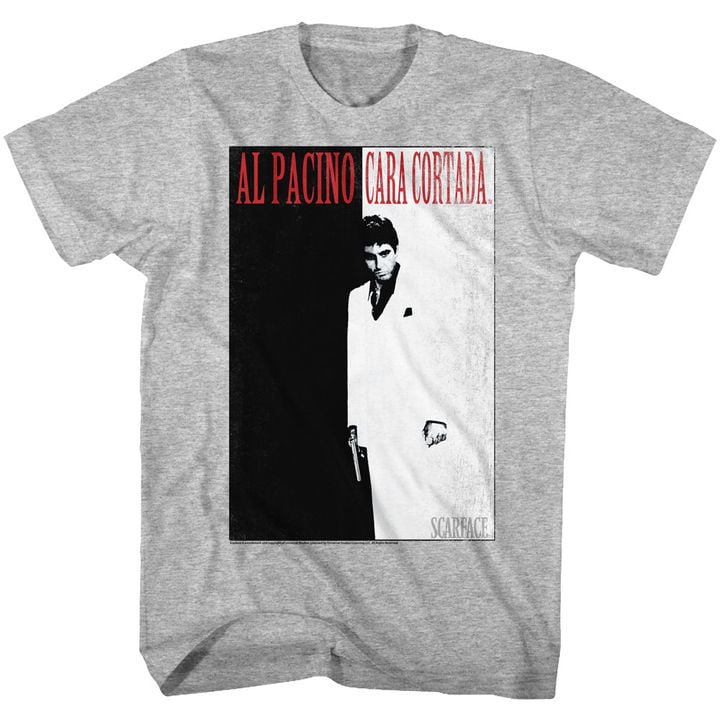 Scarface Cortada Gray Heather Adult T-Shirt 4Xl - Walmart.com