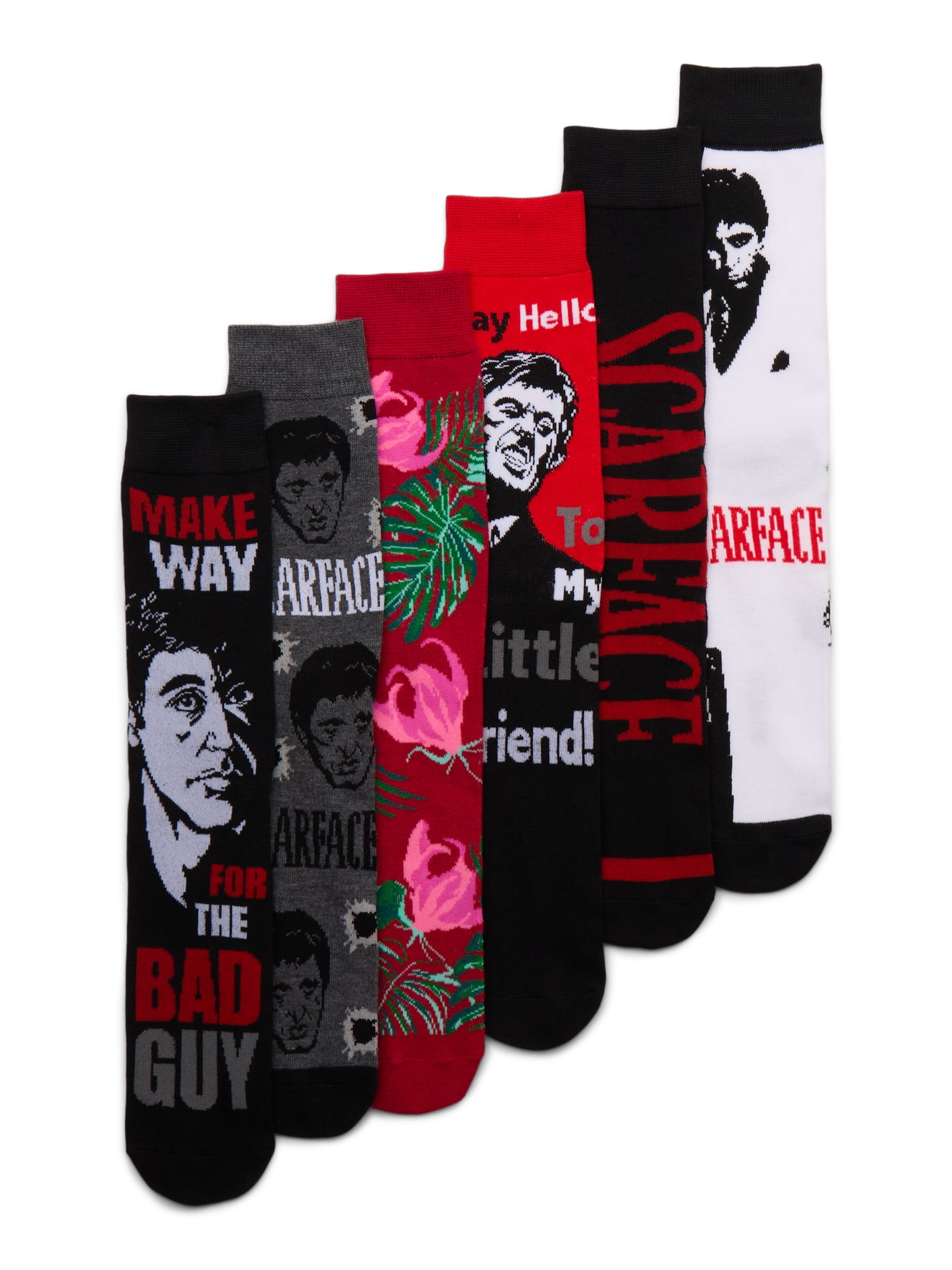Scarface Men's Crew Socks, 6-Pack, Shoe Sizes 8-12 - Walmart.com