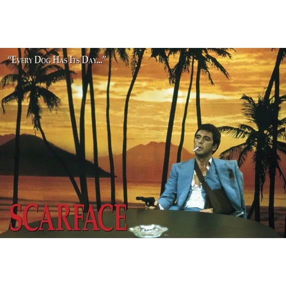Scarface - Movie Poster (Every Dog Has Its Day! - Tony Montana Gun) (36 ...