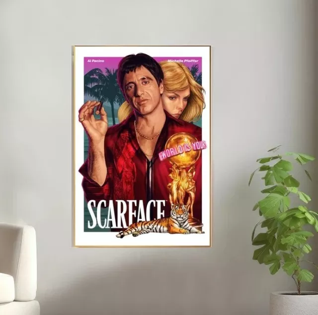 Scarface Movie Poster, Wall Art Painting Living Room Bedroom Decor, Fan ...