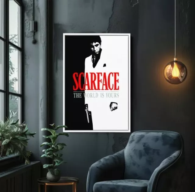 Scarface Movie Print, Scarface "The World Is Yours", Tony Montana Wall Art NO FRAMED POSTER ...
