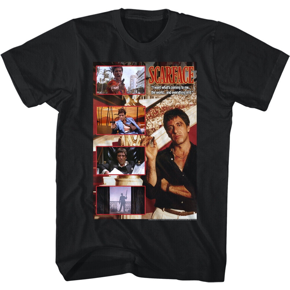 Scarface Movie Screens Men's T-Shirt Tony Montana Al Pacino - Walmart.com