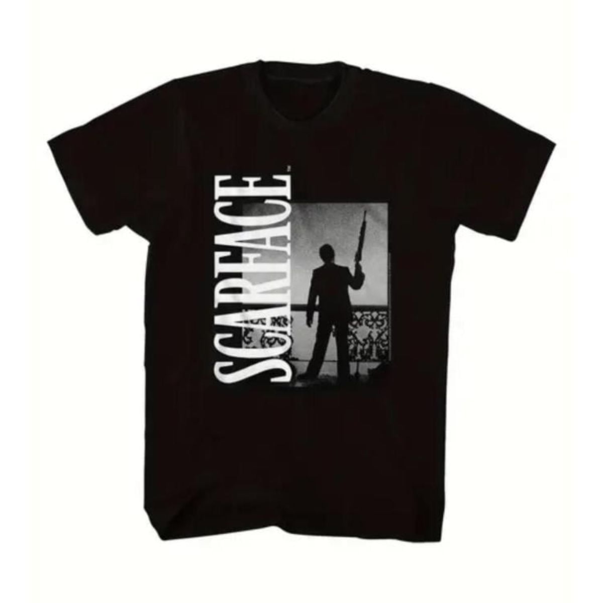 Scarface Movie Tony Standing On The Balcony Silhouette Men's T-shirt ...