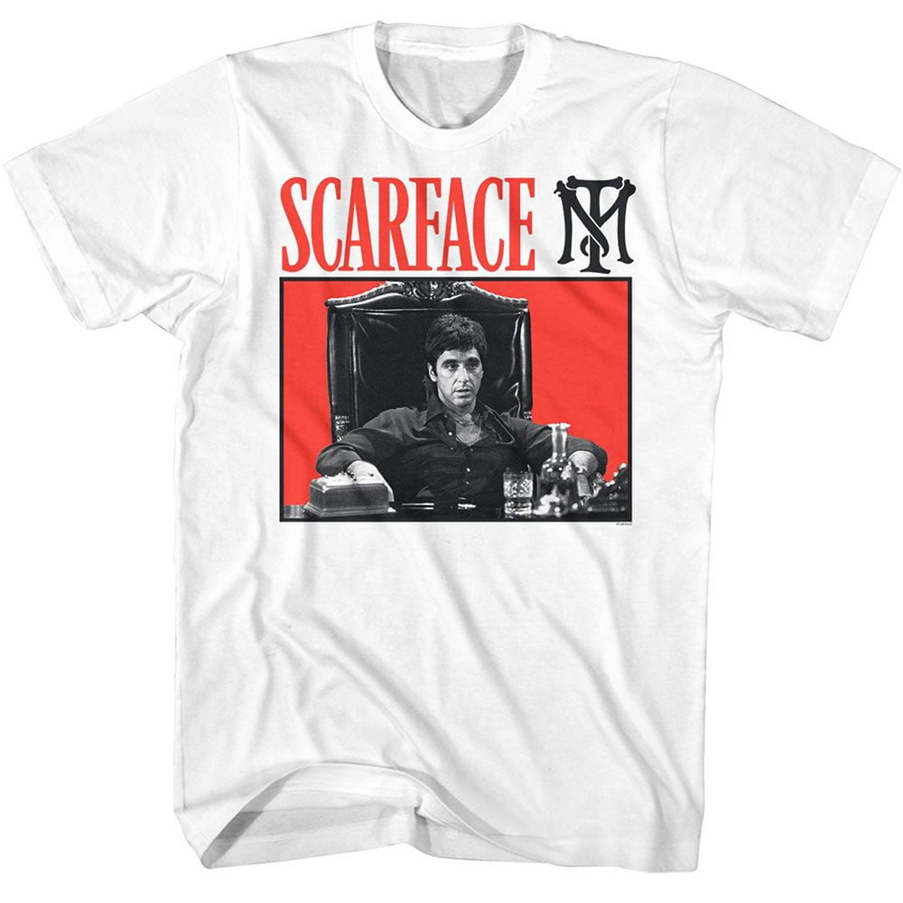 Scarface Red Bg White Adult T-Shirt - Walmart.com