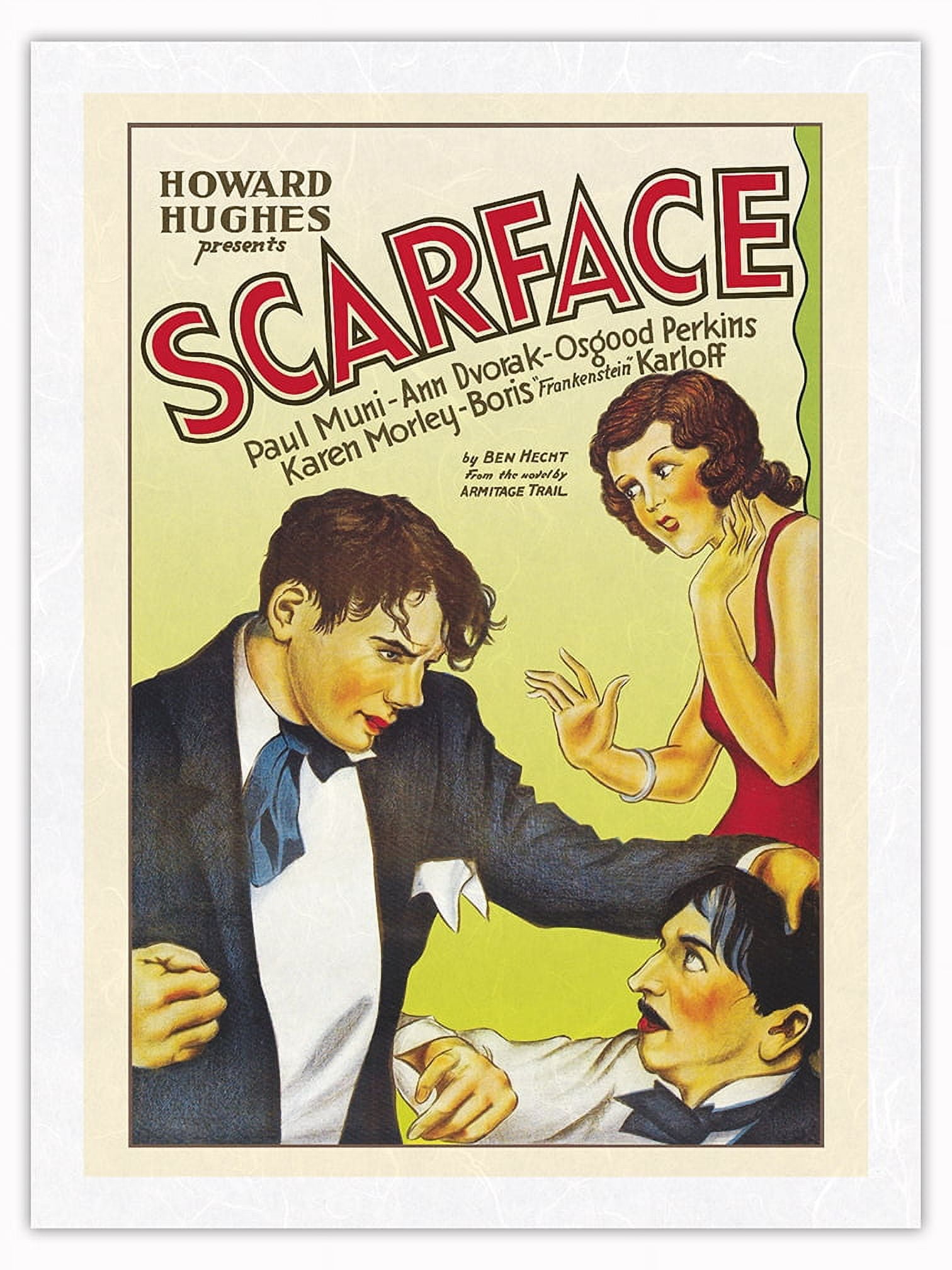 Scarface - Starring Paul Muni Boris Karloff - Vintage Film Movie Poster ...