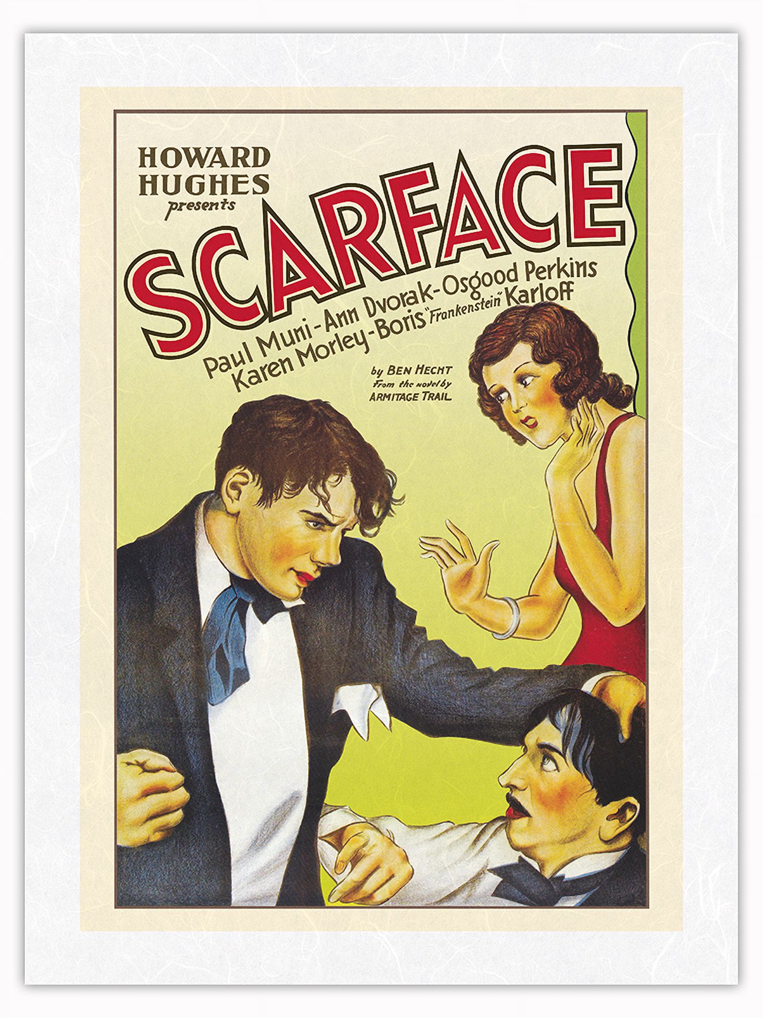 Scarface - Starring Paul Muni Boris Karloff - Vintage Film Movie Poster ...