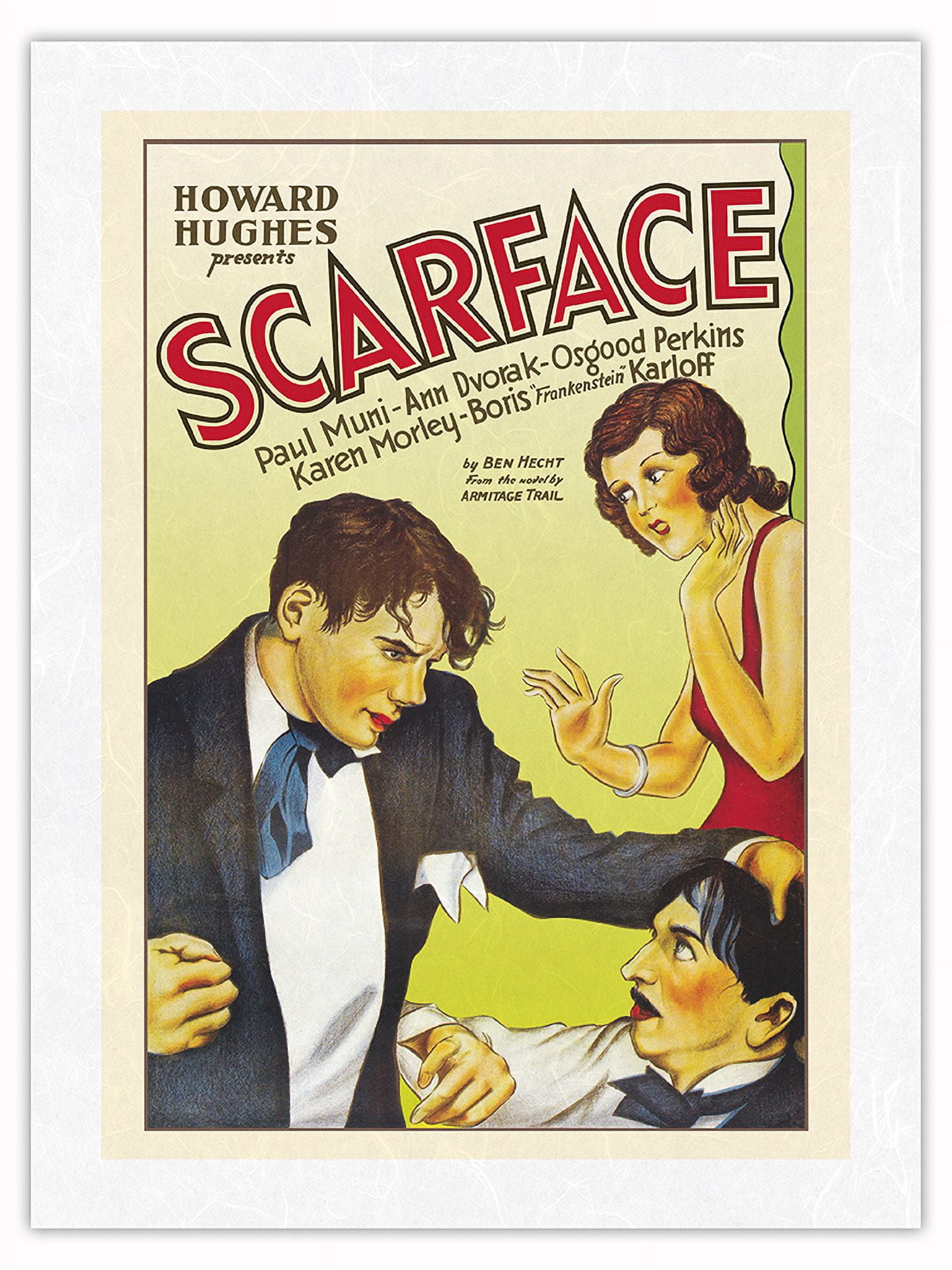Scarface - Starring Paul Muni Boris Karloff - Vintage Film Movie Poster ...
