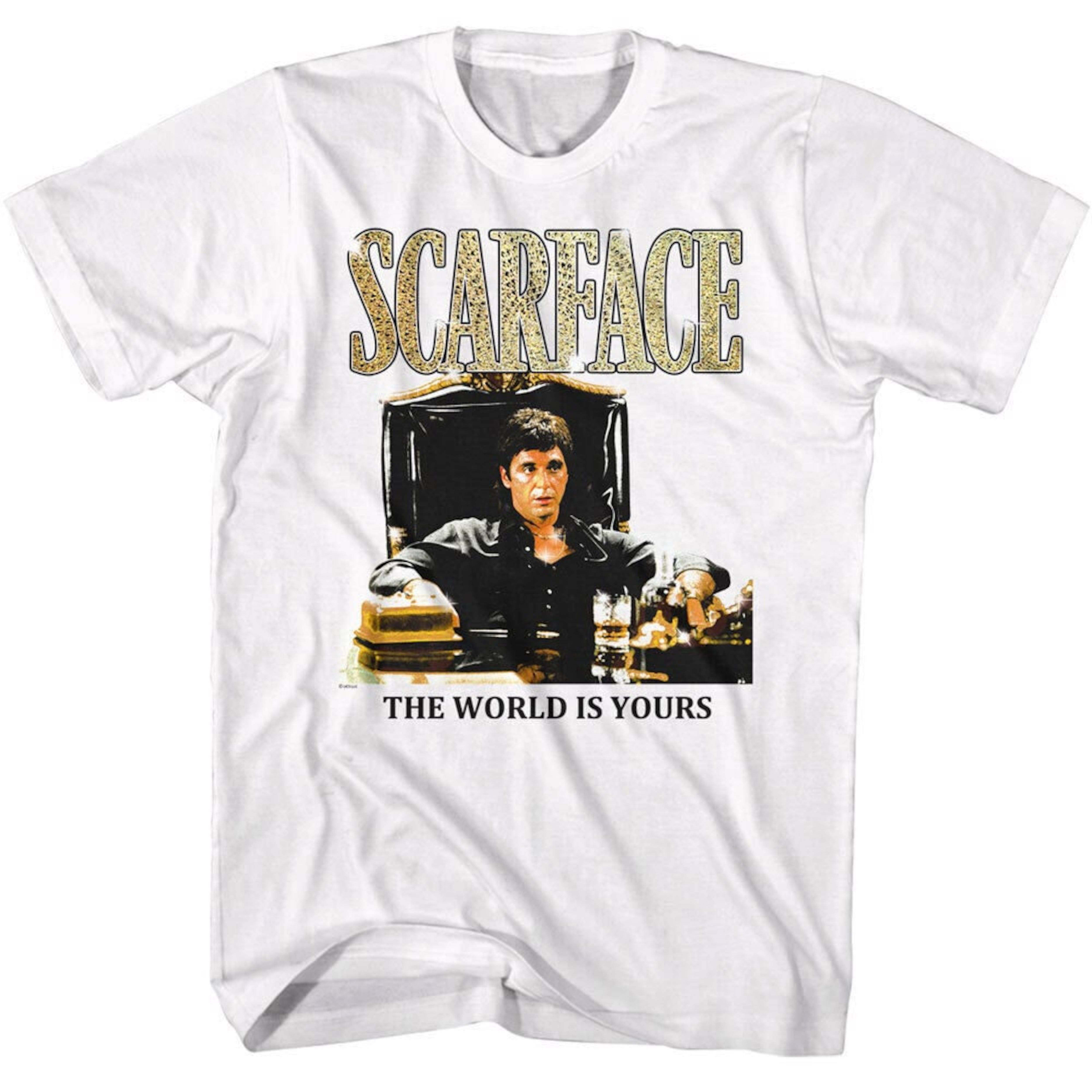 Scarface T Shirt Gold-Plated Desk Tony Montana Ye-yo Movie Tees - Walmart.com
