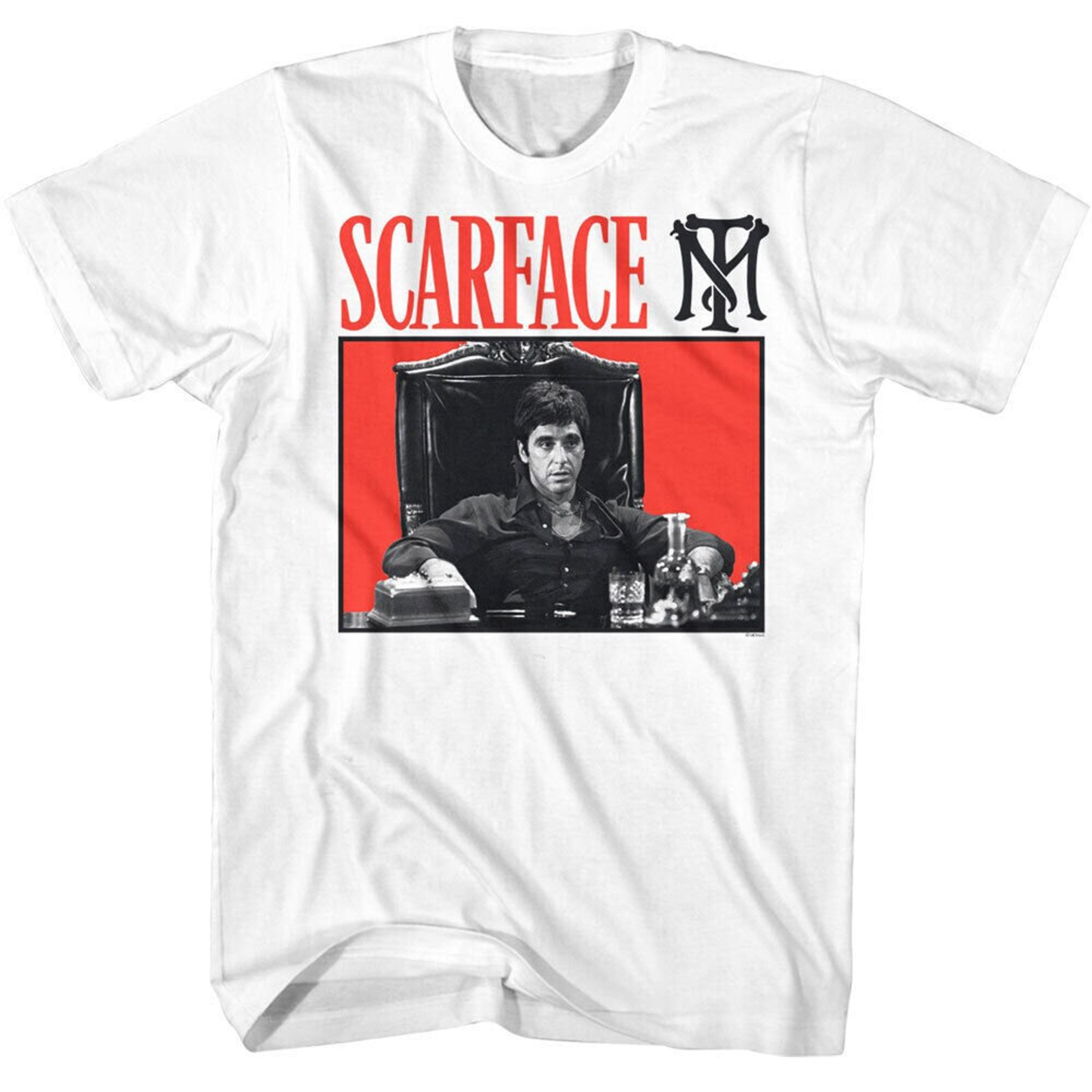 Scarface T Shirt Tony Faces Reality 80's Gangster Movie Merch Tees ...