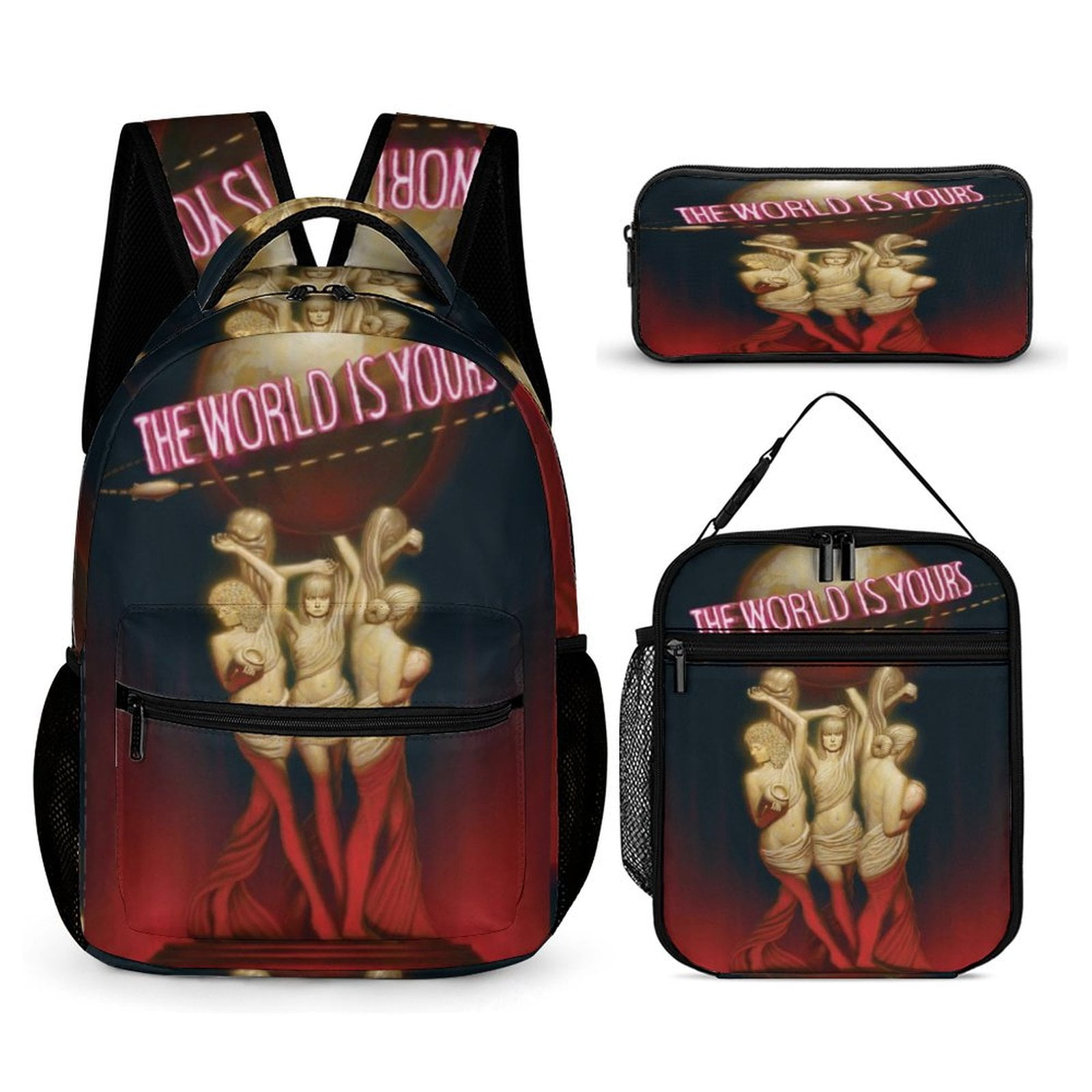 Scarface The World Is Yours 3 Piece Backpack Set Anime Casual Daypack ...