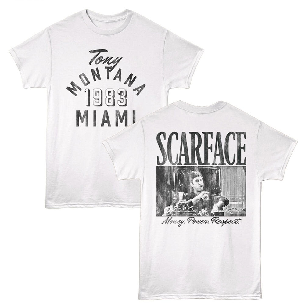 Scarface Tony Montana 1983 Miami Men's T Shirt (White, AdultS ...