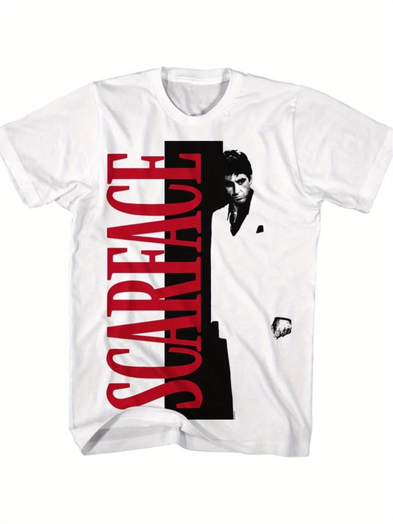 Scarface Tony Montana Graphic Tee, 100% Cotton Crew Neck T-Shirt with ...