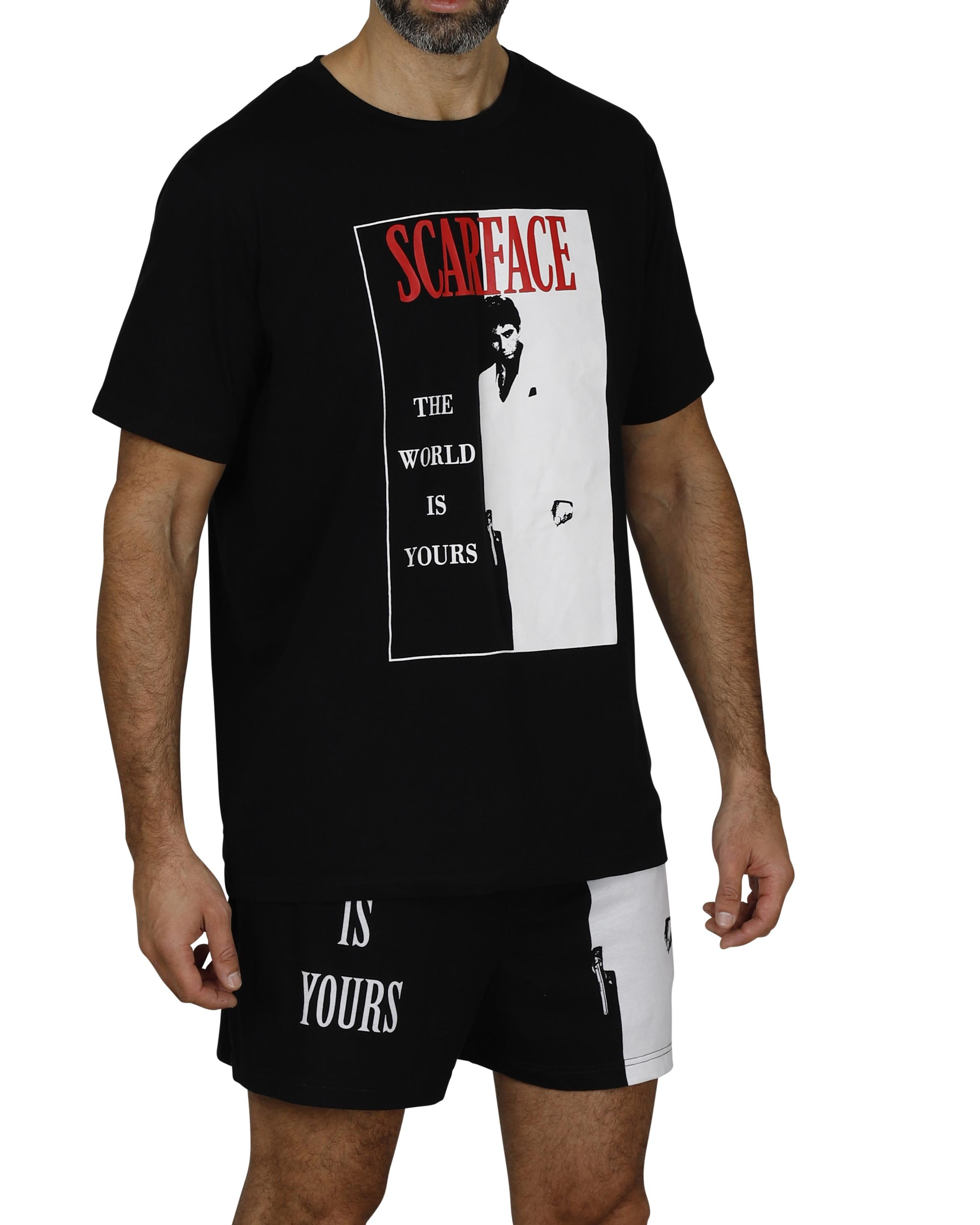 Scarface Tony Montana Mens Pajama Set Graphic Top and Boxer Shorts or ...