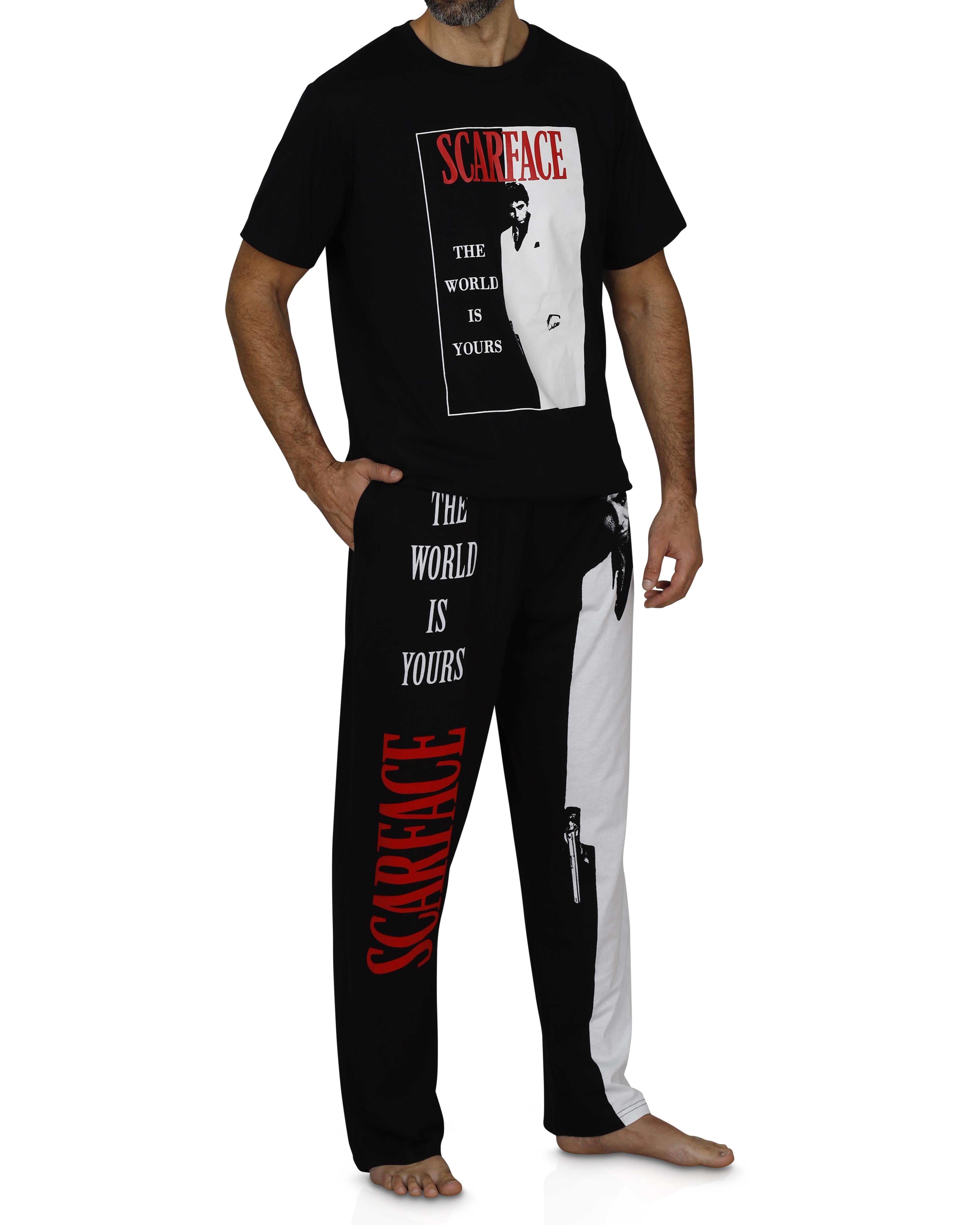 Scarface Tony Montana Mens Pajama Set Graphic Top and Boxer Shorts or ...