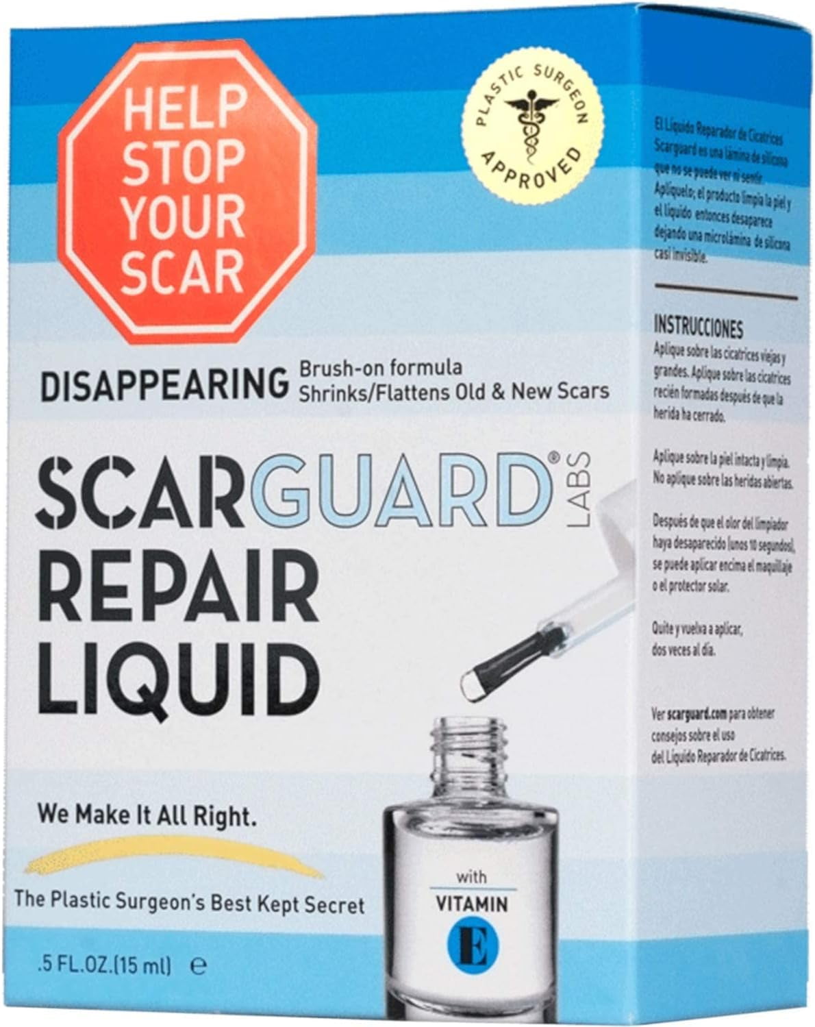 Scarguard Repair Liquid with Vitamin E 0.5 oz 4 Pack, Scar Healing and ...