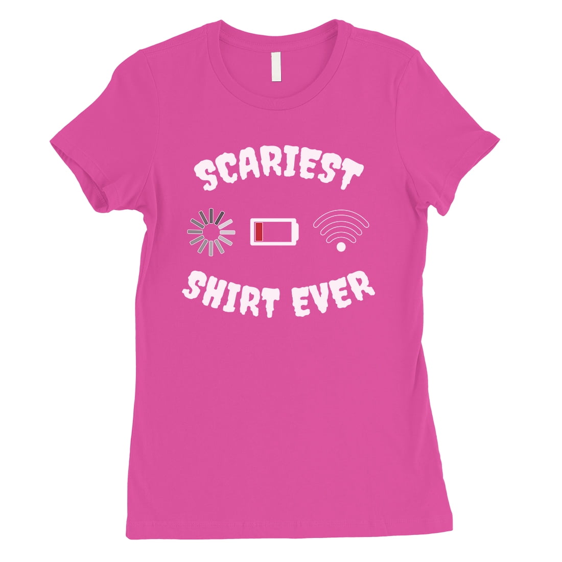 Scariest Shirt Ever Cute Halloween Costume Funny Womens Hot Pink T ...