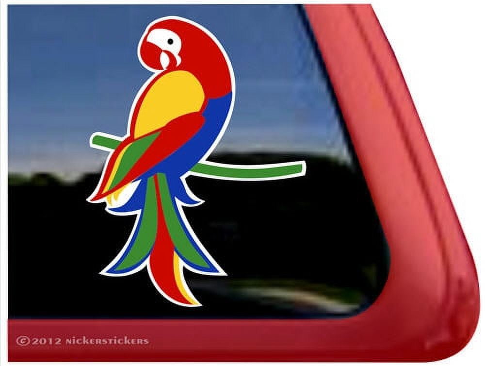 Scarlet Macaw Parrot High Quality Vinyl Bird Window Decal - Walmart.com