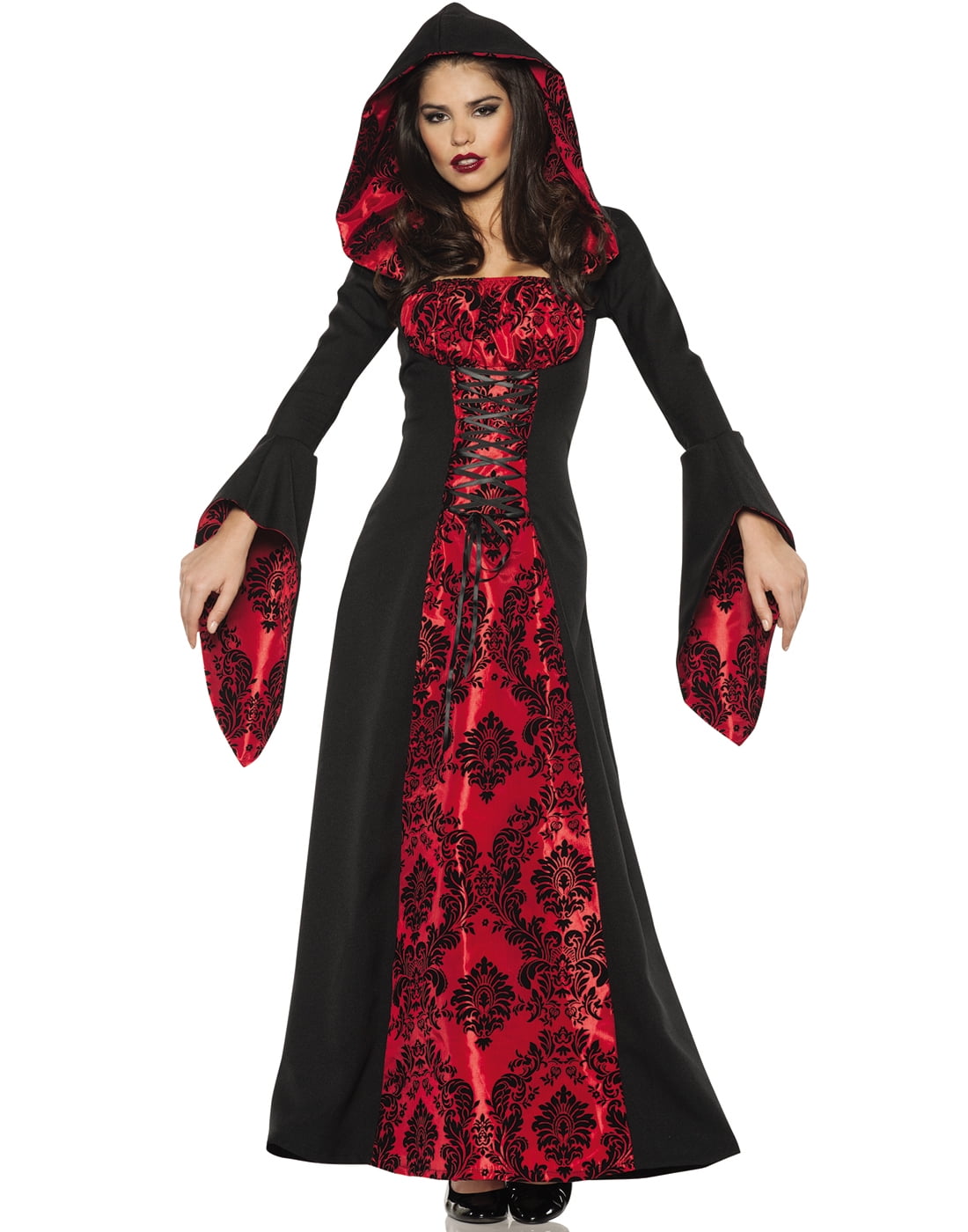 Scarlet Mistress Womens Gothic Witch Hooded Robe Halloween Costume-Xl ...
