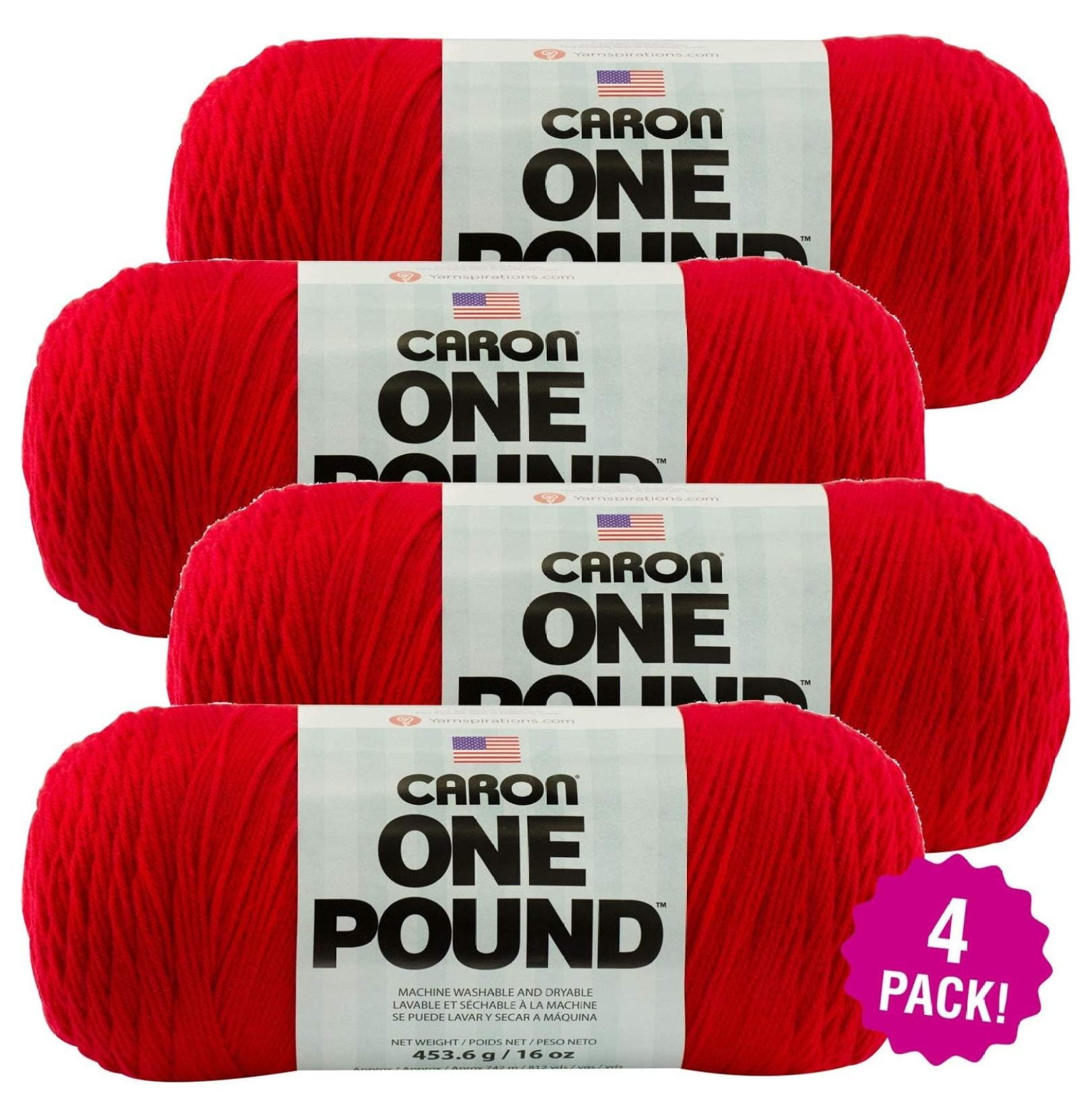 Scarlet, One Pound Yarn, Multipack of 4, 4 Pack - Walmart.com