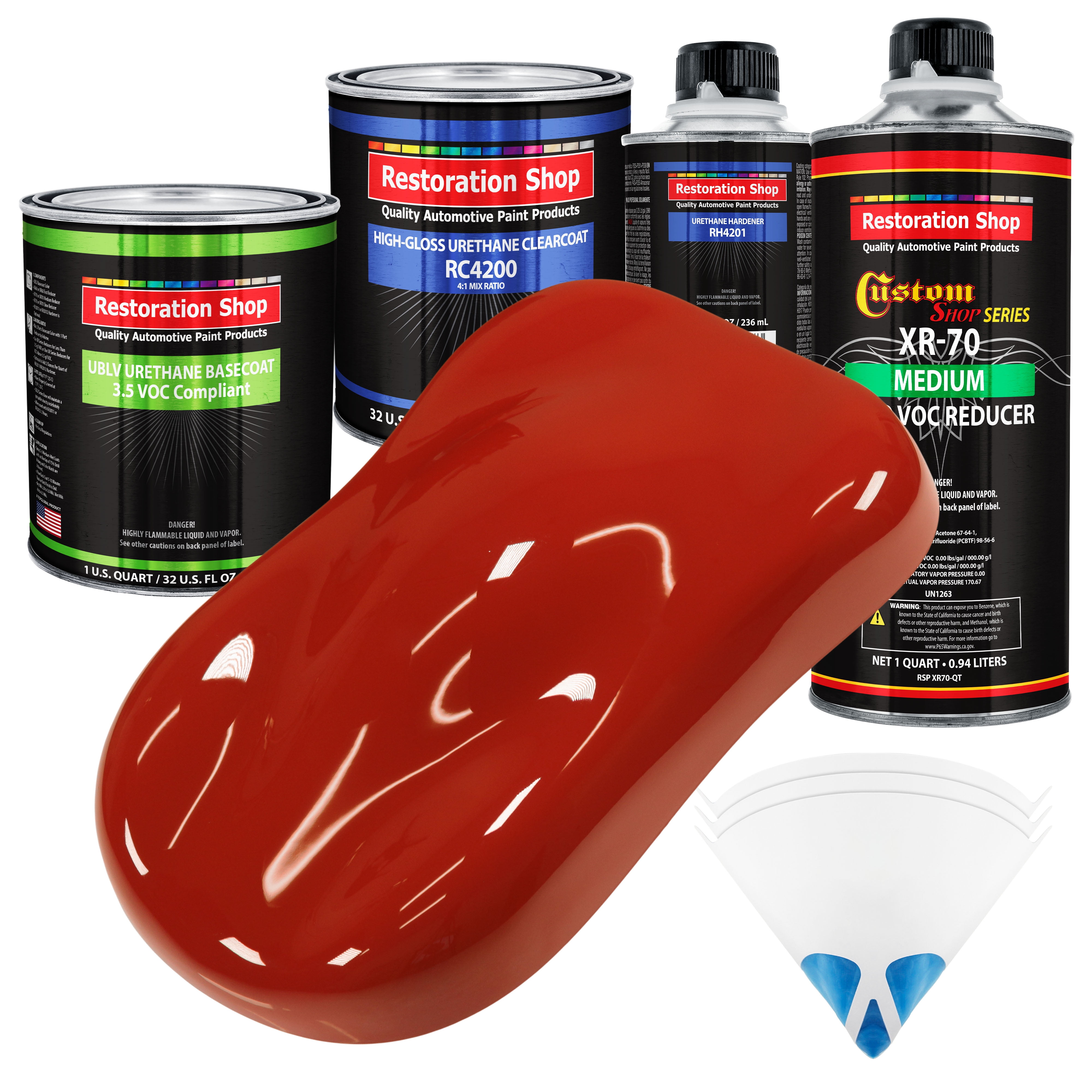 Scarlet Red Quart Kit Low VOC URETHANE BASECOAT Car Auto Body Paint Kit ...